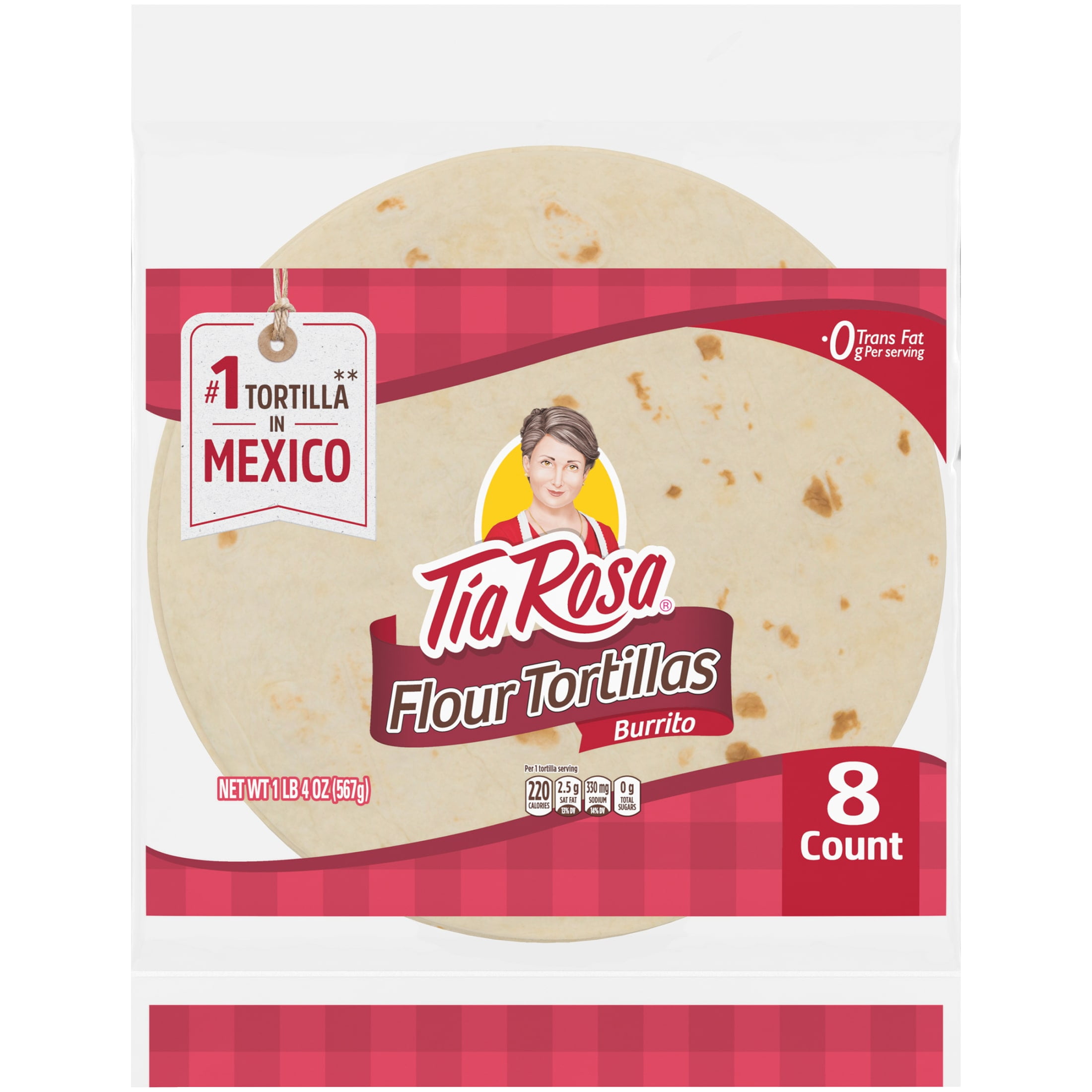 Tia Rosa Burrito Size Homestyle Flour Tortillas, 8 count, 20 oz ...