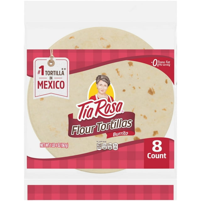 Tia Rosa Burrito Size Homestyle Flour Tortillas, 8 count, 20 oz ...