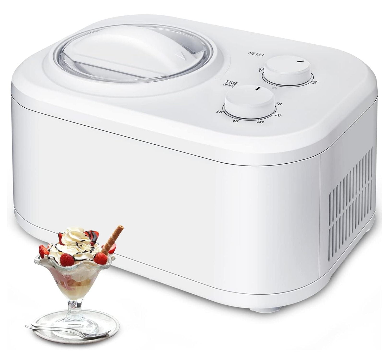 TiaGOC 1 Quart Ice Cream Maker with Compressor,3 Modes Automatic Gelato ...