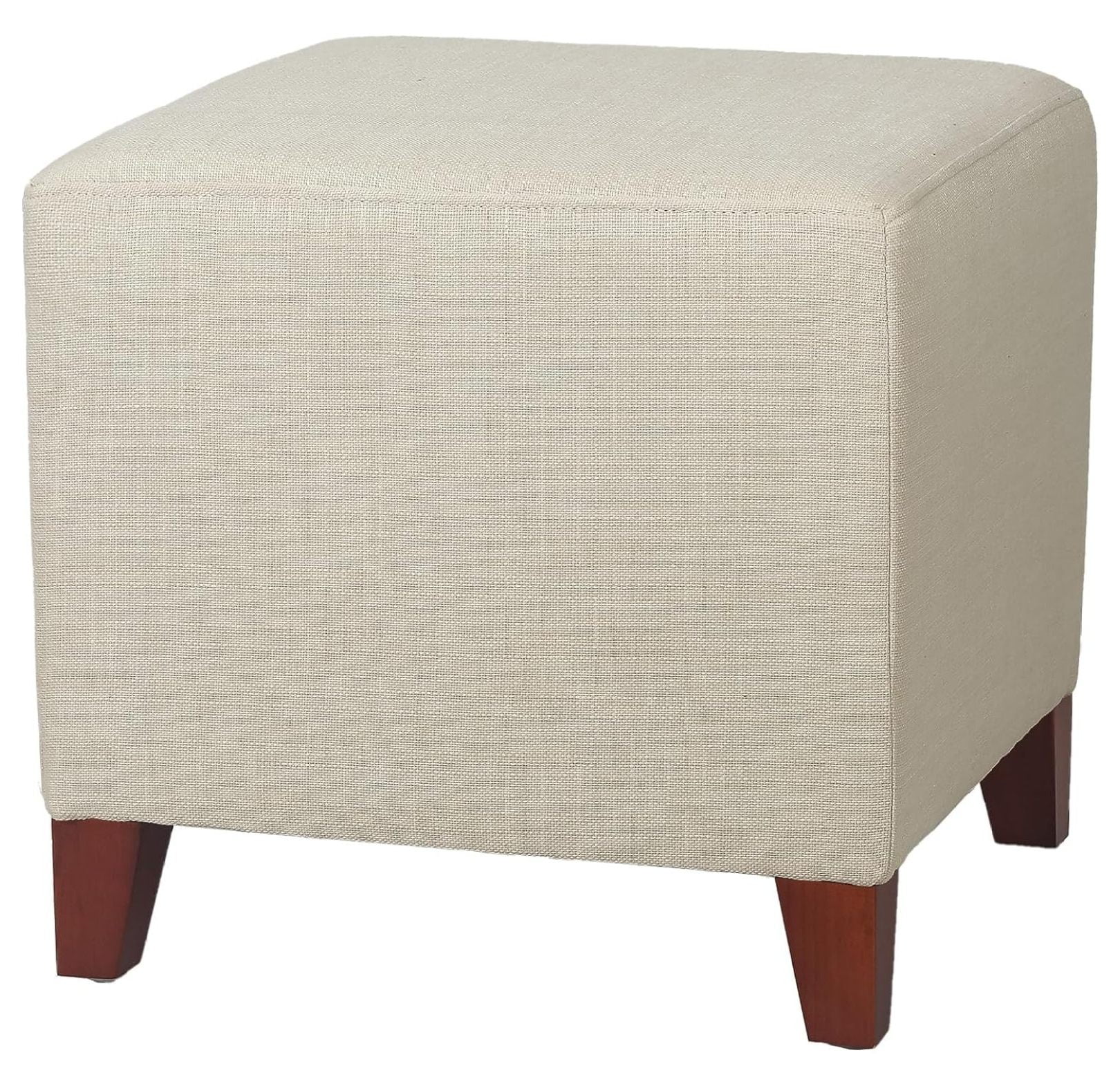 TiaGOC 16.5" Linen Cube Ottoman Footstool, Square Footrest Stools ...