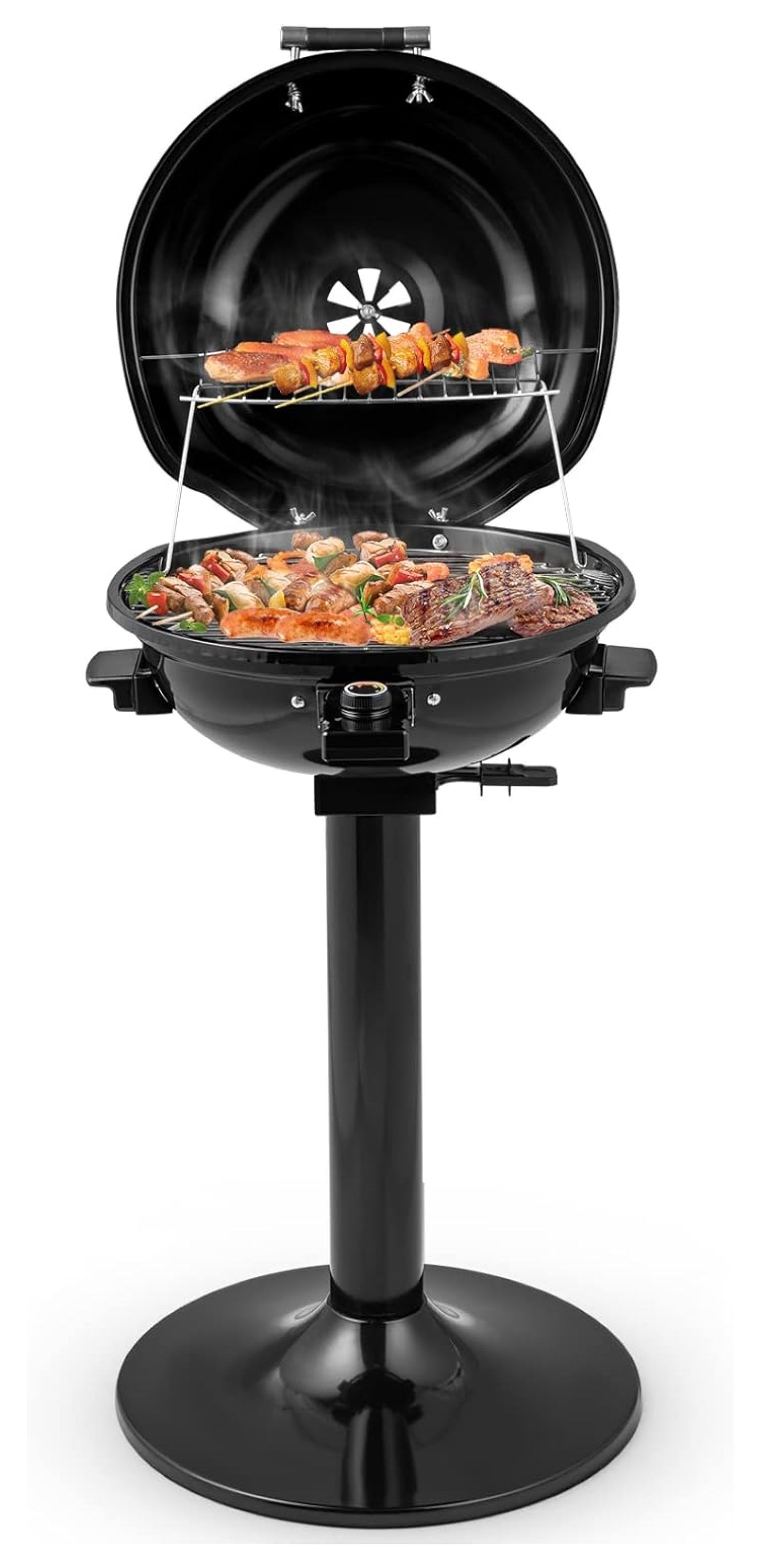 TiaGOC 1600W Electric Grill, Outdoor BBQ Grill with Warming Rack for 15 ...