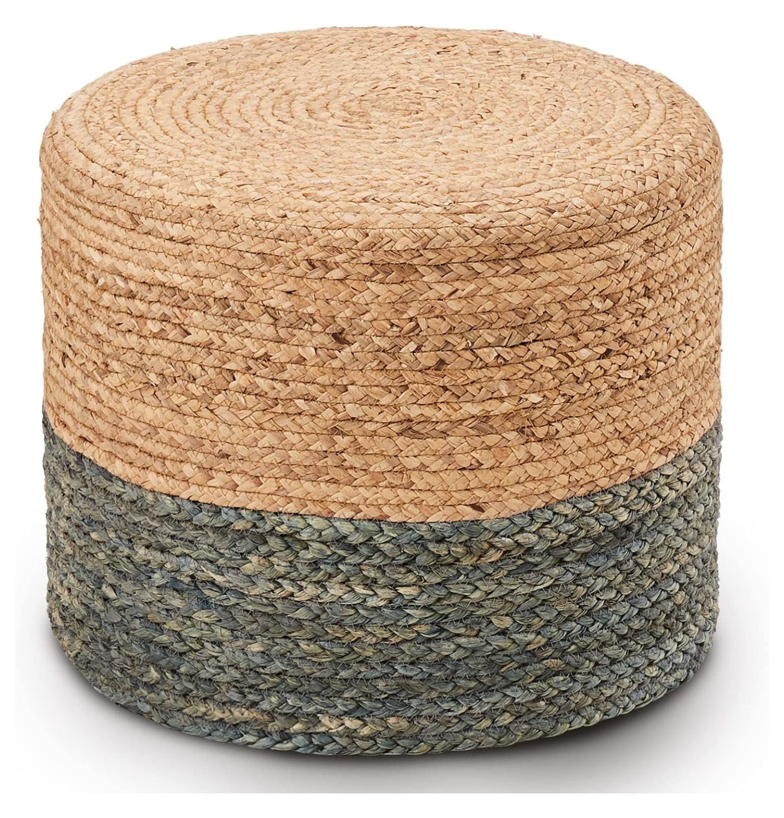 TiaGOC 18'' Pouf Ottoman, Natural Braided Poof, Round Poufs, Rustic ...