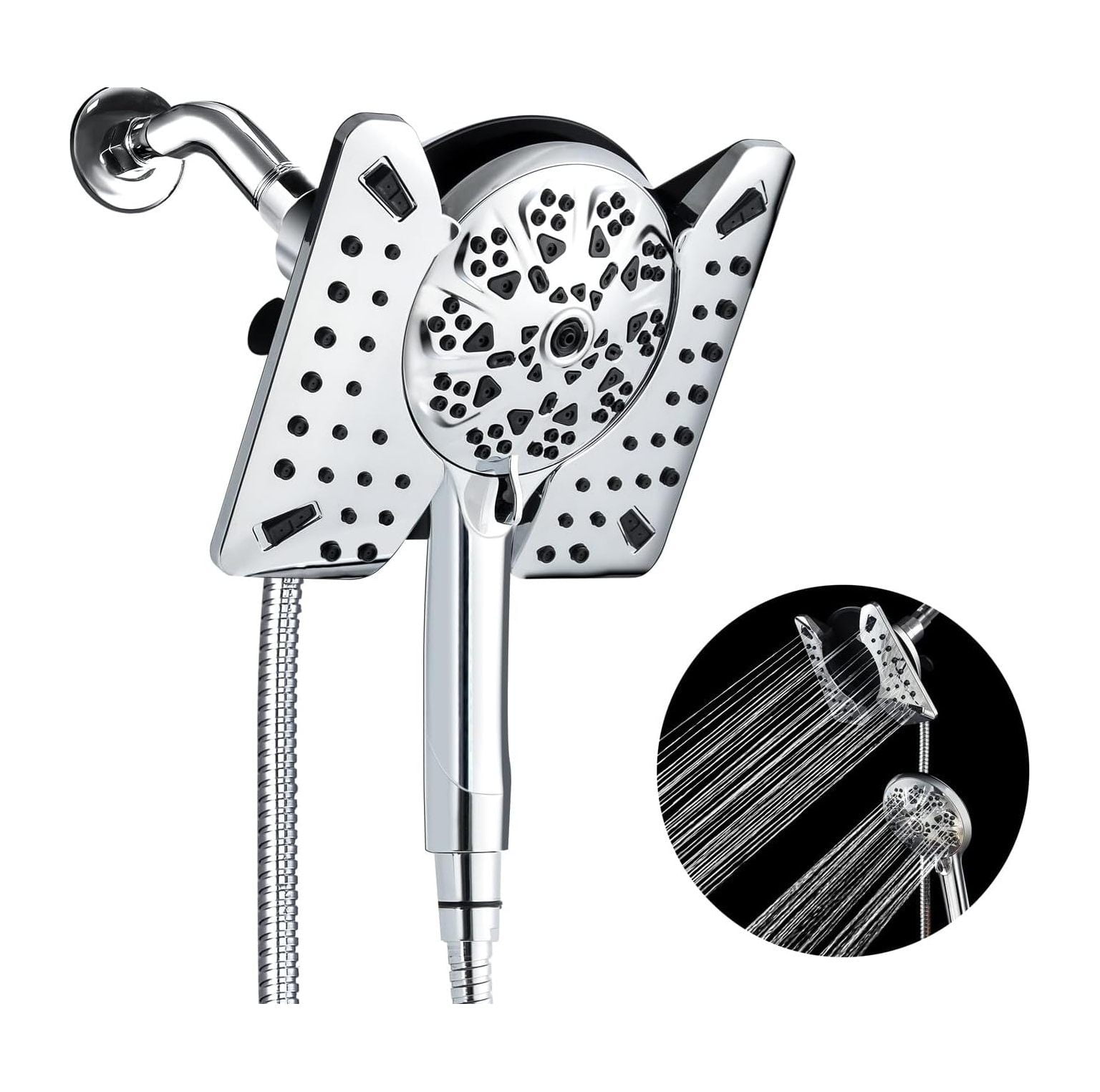 TiaGOC 2-IN-1 Shower Heads with Handheld Spray Combo: 7.5 Inch Rainfall Shower Head & 10 ...