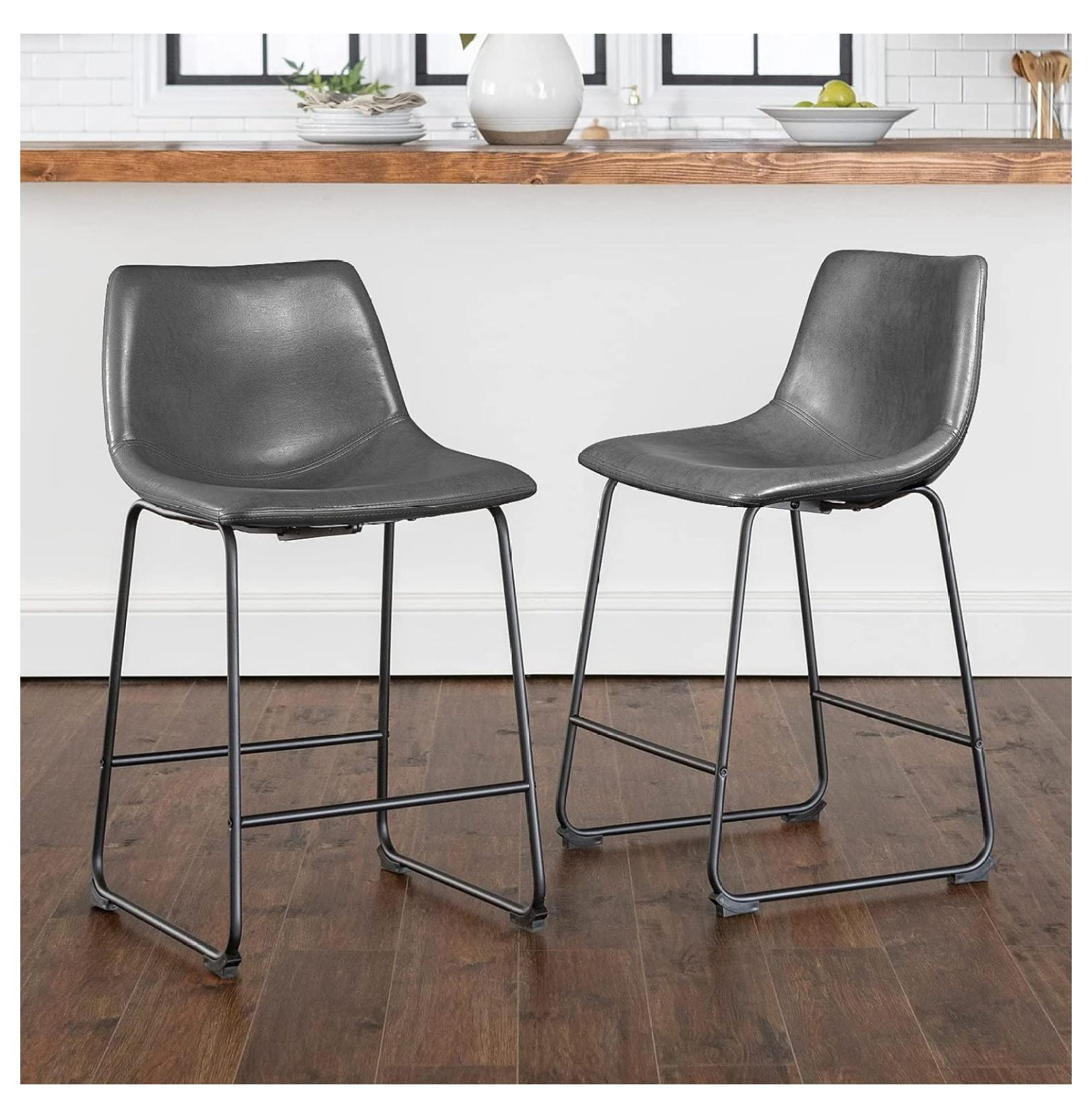 TiaGOC 26 inch Bar Stools Set of 2, Modern Counter Height Bar Stools ...