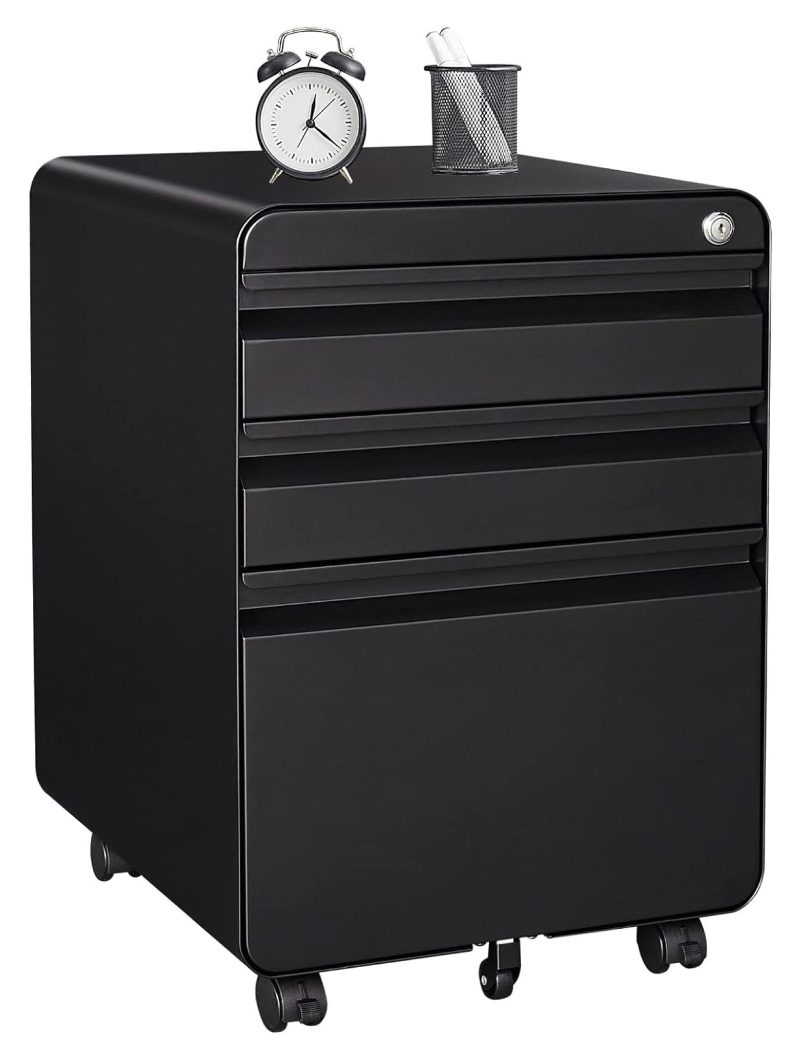 TiaGOC 3 Drawer File Cabinet with Lock on Wheels, Mobile Office ...