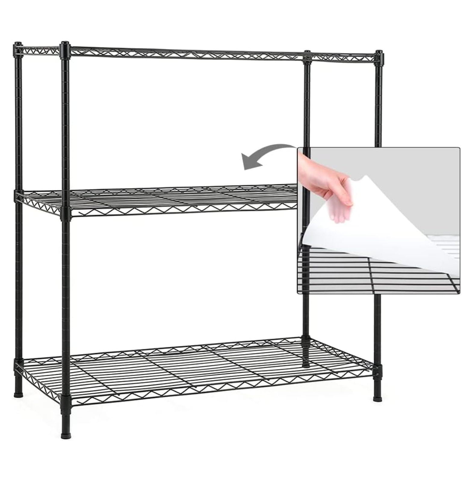 TiaGOC 3-Shelf Black Adjustable Steel Wire Shelving Unit - Walmart.com
