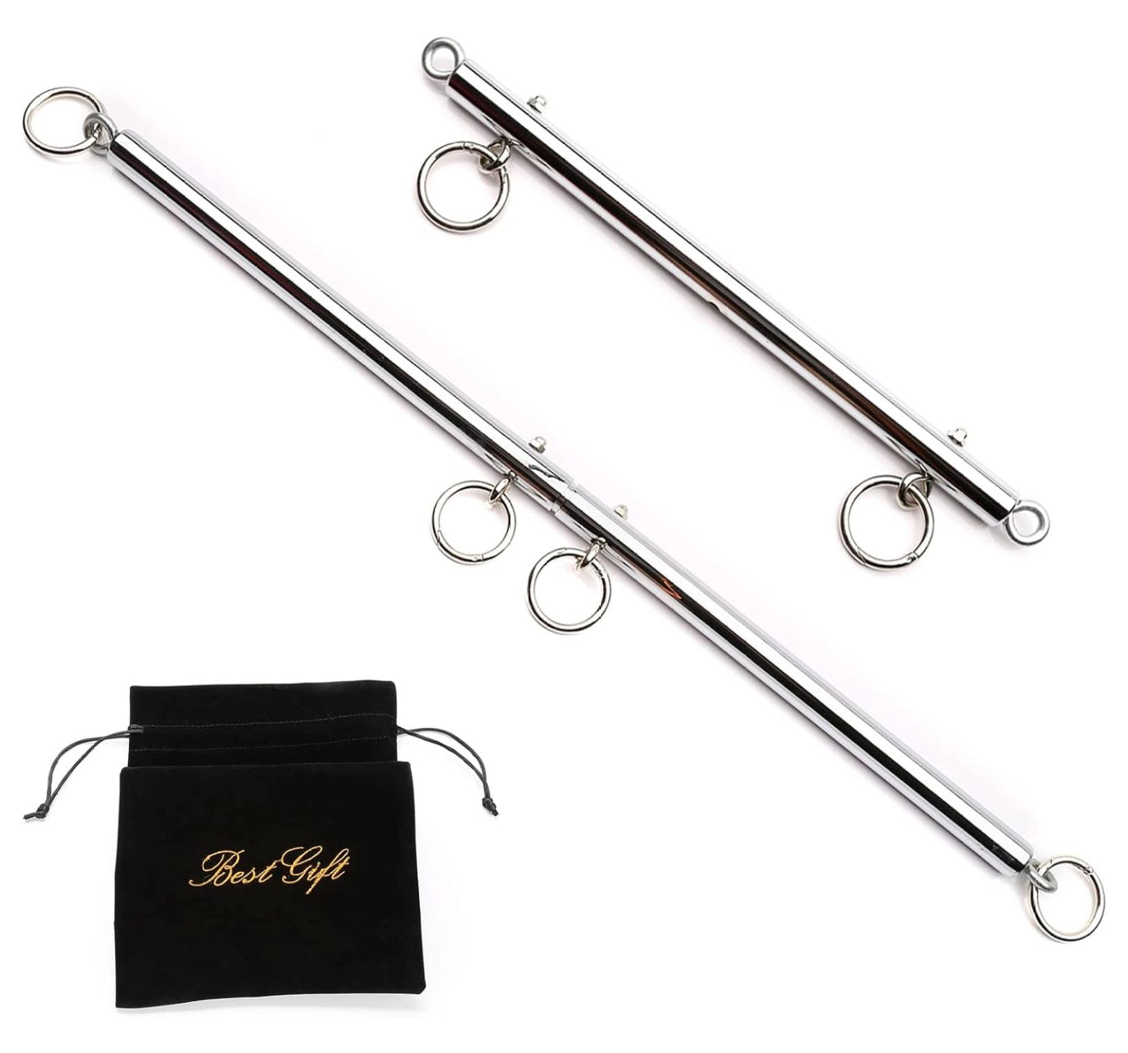 TiaGOC Adjustable Expandable 2 Silver Spreader Bar Set Home Gyms Sports ...