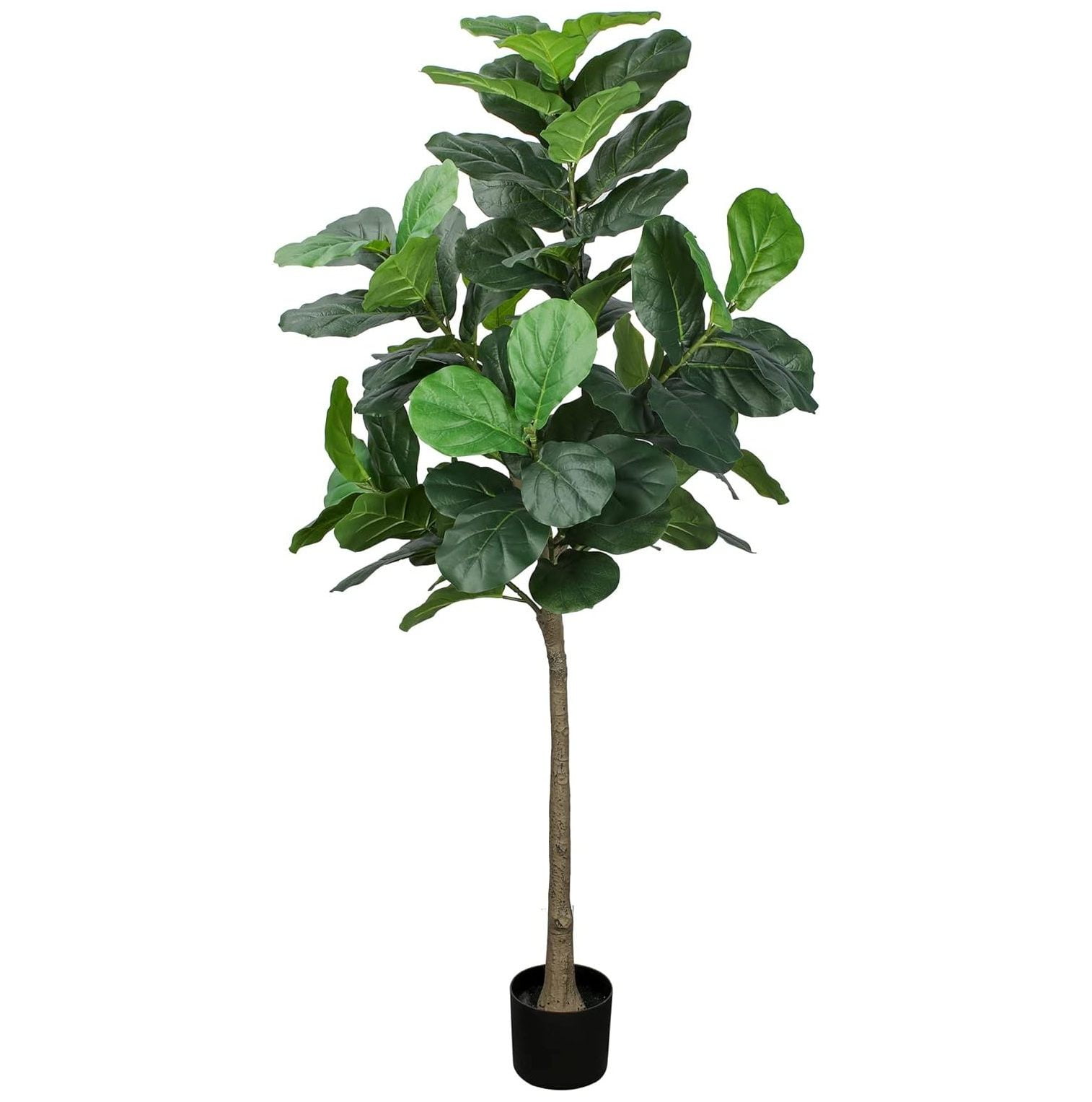 TiaGOC Artificial Fiddle Leaf Fig Tree 6 Ft with Plastic Pot Artificial ...
