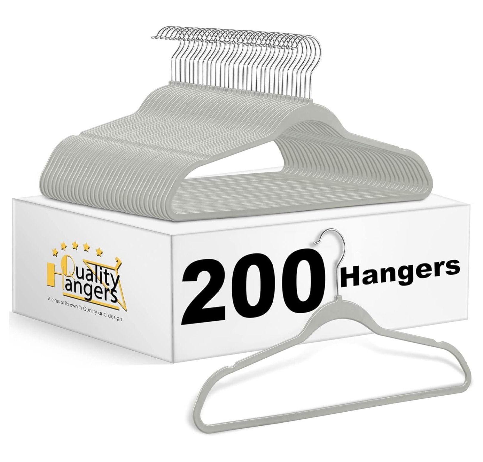 TiaGOC Clothes Hangers 200 Pack - Non-Velvet Plastic Hangers for ...