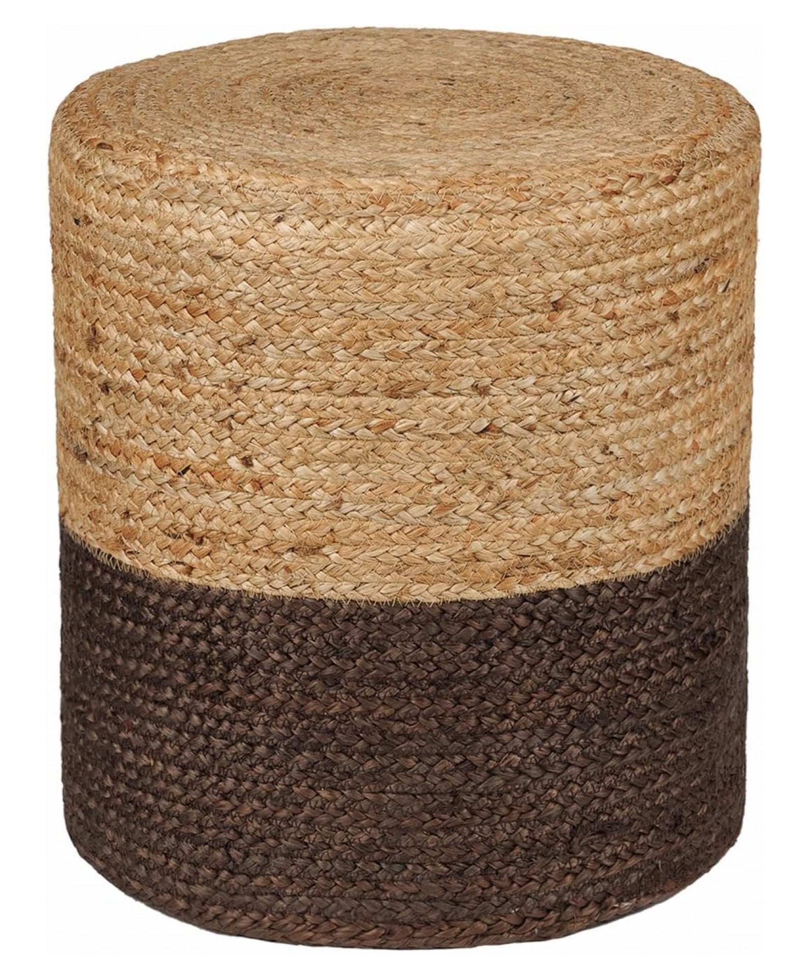 TiaGOC · Cylindrical Pouf Foot Stool Ottoman - Jute Braided Pouffe Poof ...