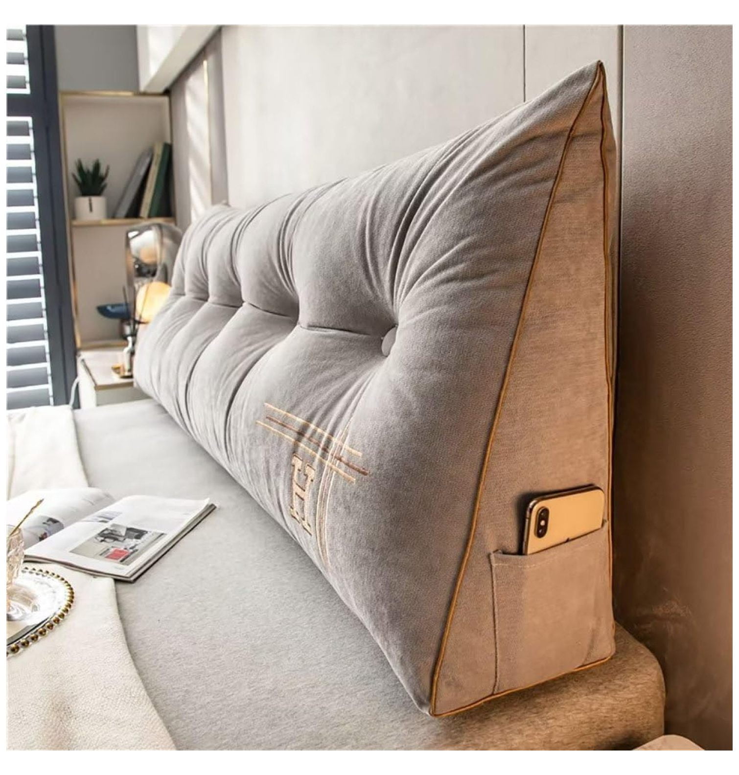 TiaGOC Dorm Bed Headboard Pillow Headboard Large Backrest Pillow with ...