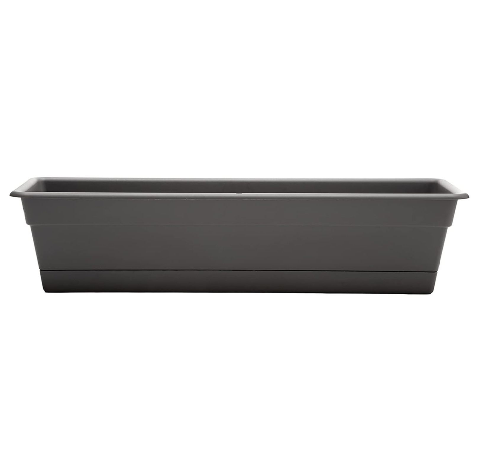TiaGOC Dura Cotta Window Box Planter: 24" - Charcoal - with Tray ...