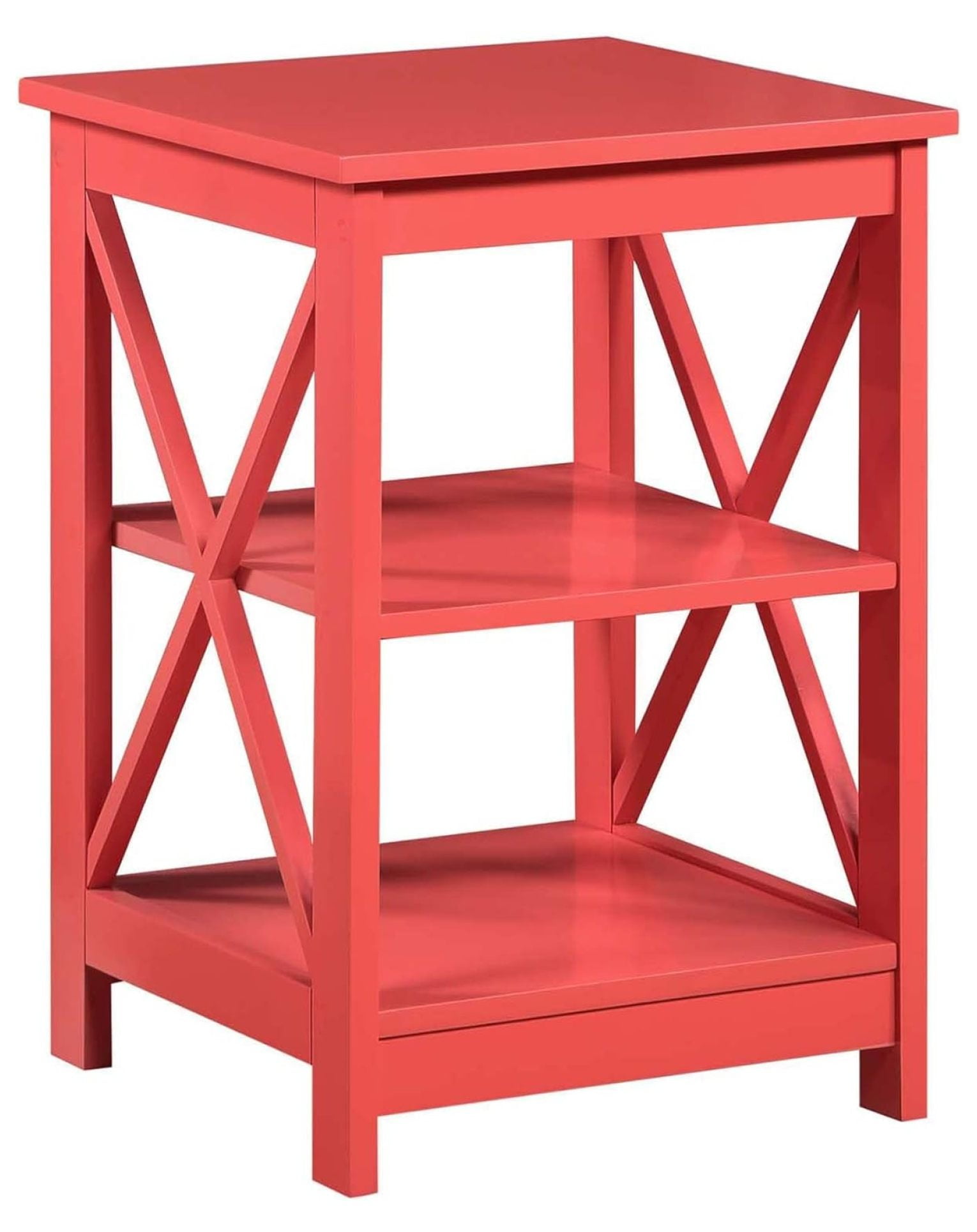 TiaGOC End Table with Shelves, Coral - Walmart.com