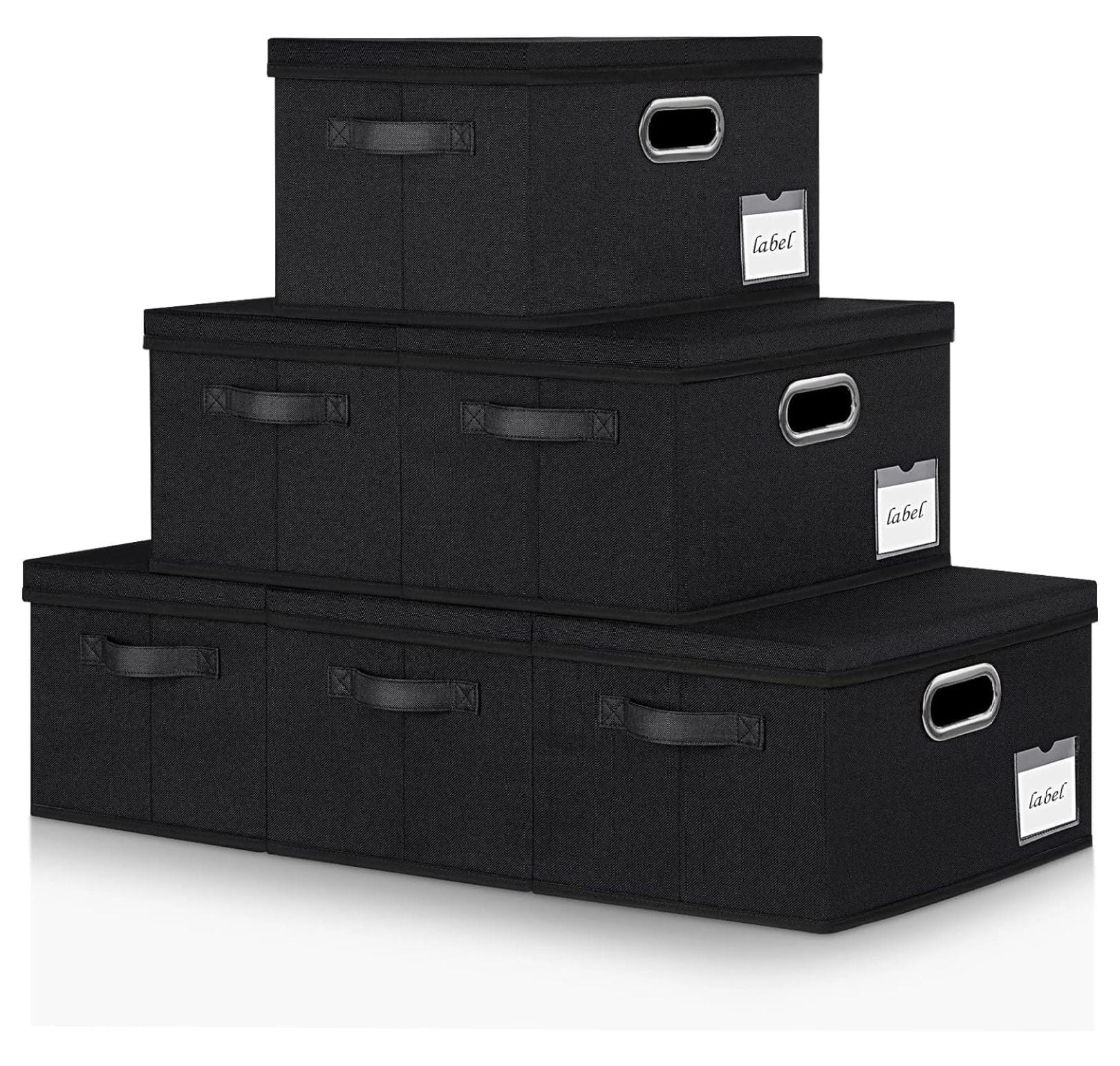 Tiagoc Large Storage Bins With Lids(6 Pack) Foldable Linen Fabric