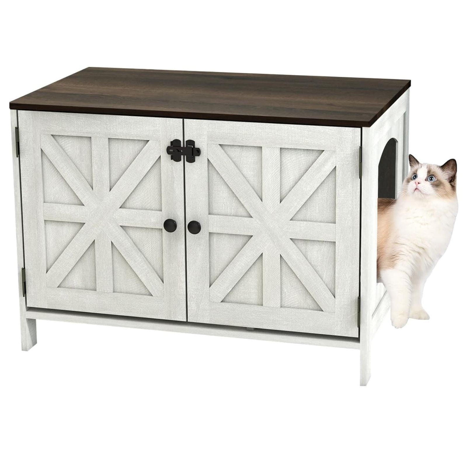 TiaGOC Litter Box Enclosure, Litter Box Furniture Hidden, Wooden Cat ...