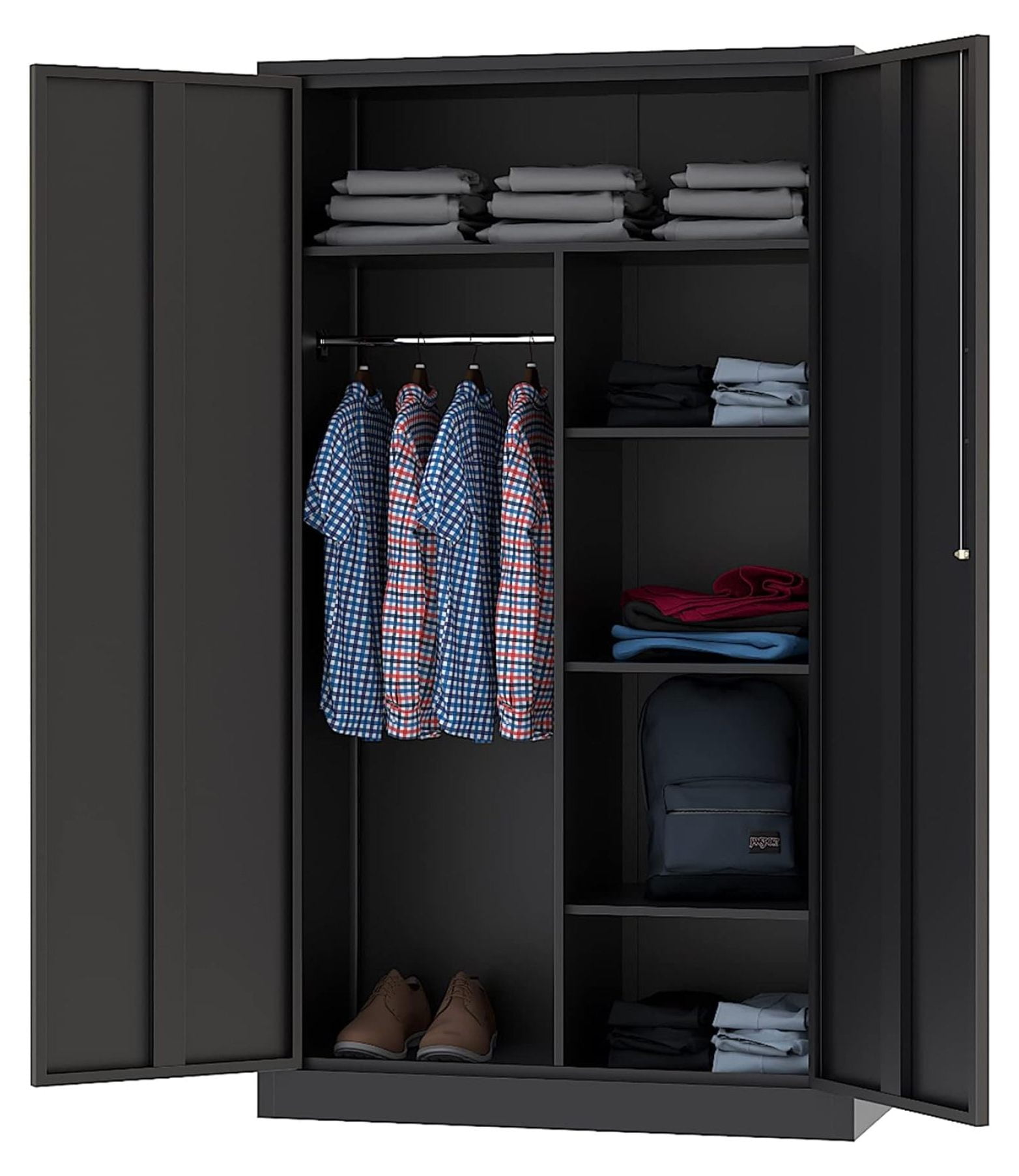 TiaGOC Lockable Metal Cabinet Storage Locker, Black - Walmart.com