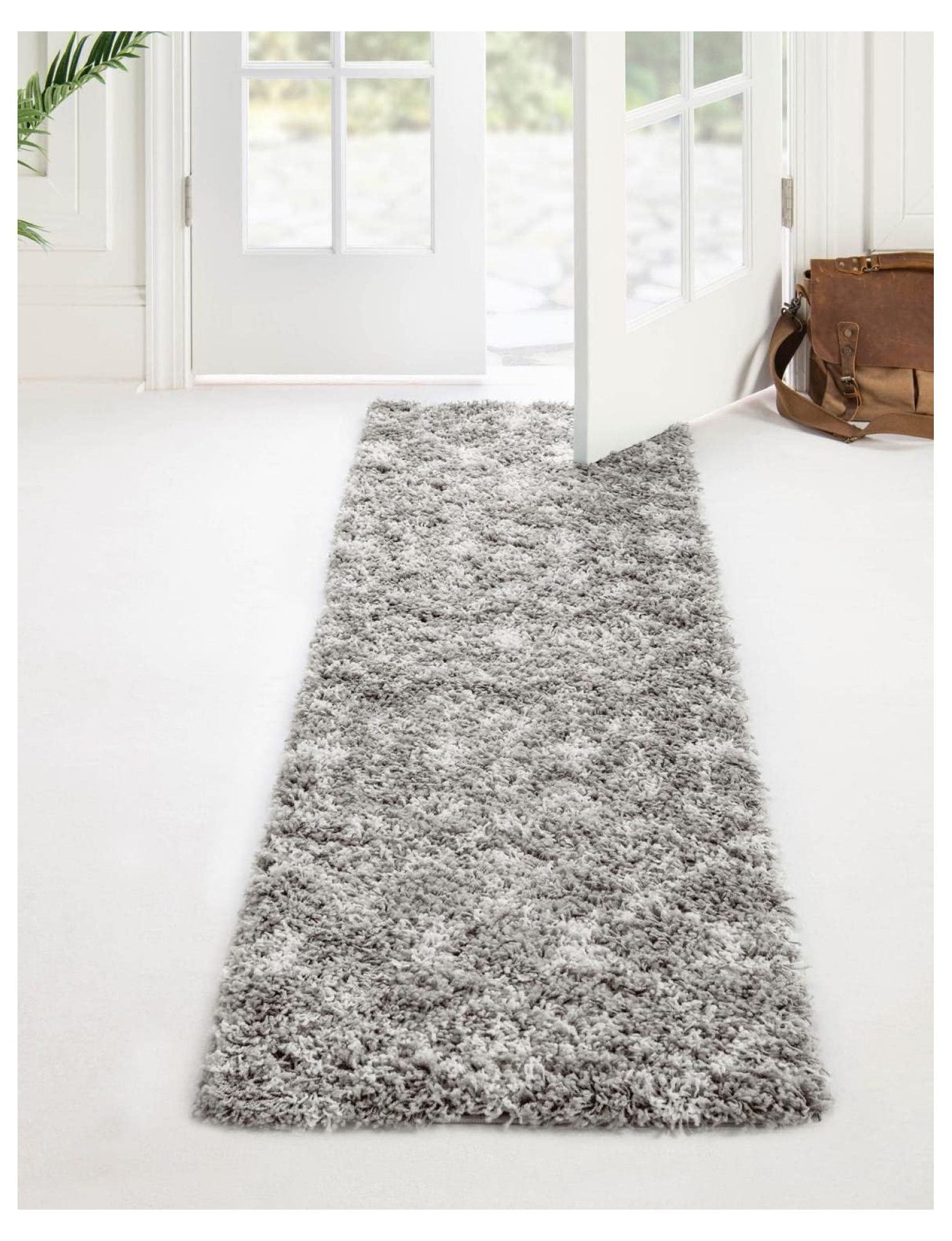 TiaGOC Moroccan Trellis Shag Collection Rug – 2' 7 x 12' Runner Gray ...