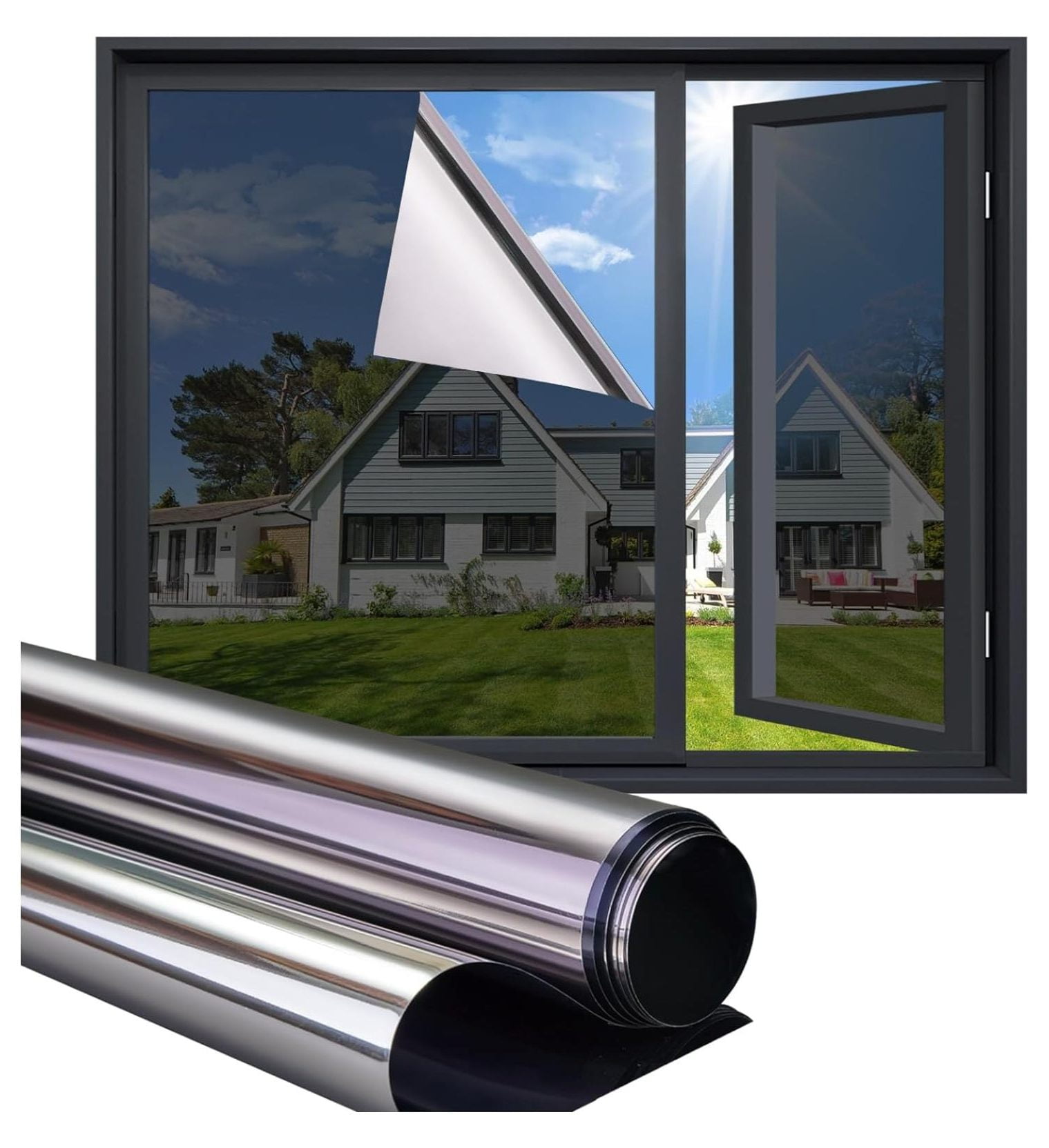 TiaGOC One Way Window Privacy Film: Reflective Glass Tint Mirror Window ...