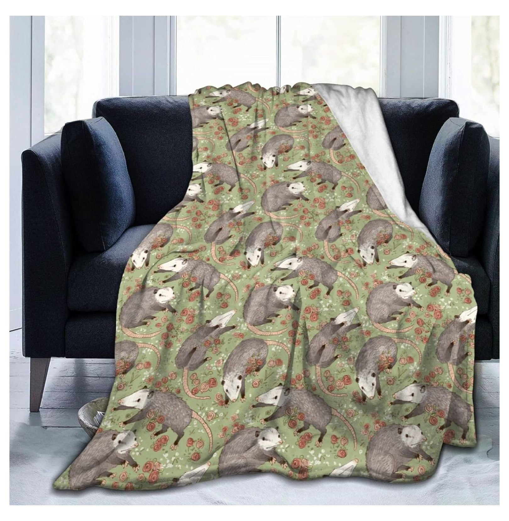 TiaGOC Opossum Blanket Possums Blanket Possum Gifts Green Large Throw ...