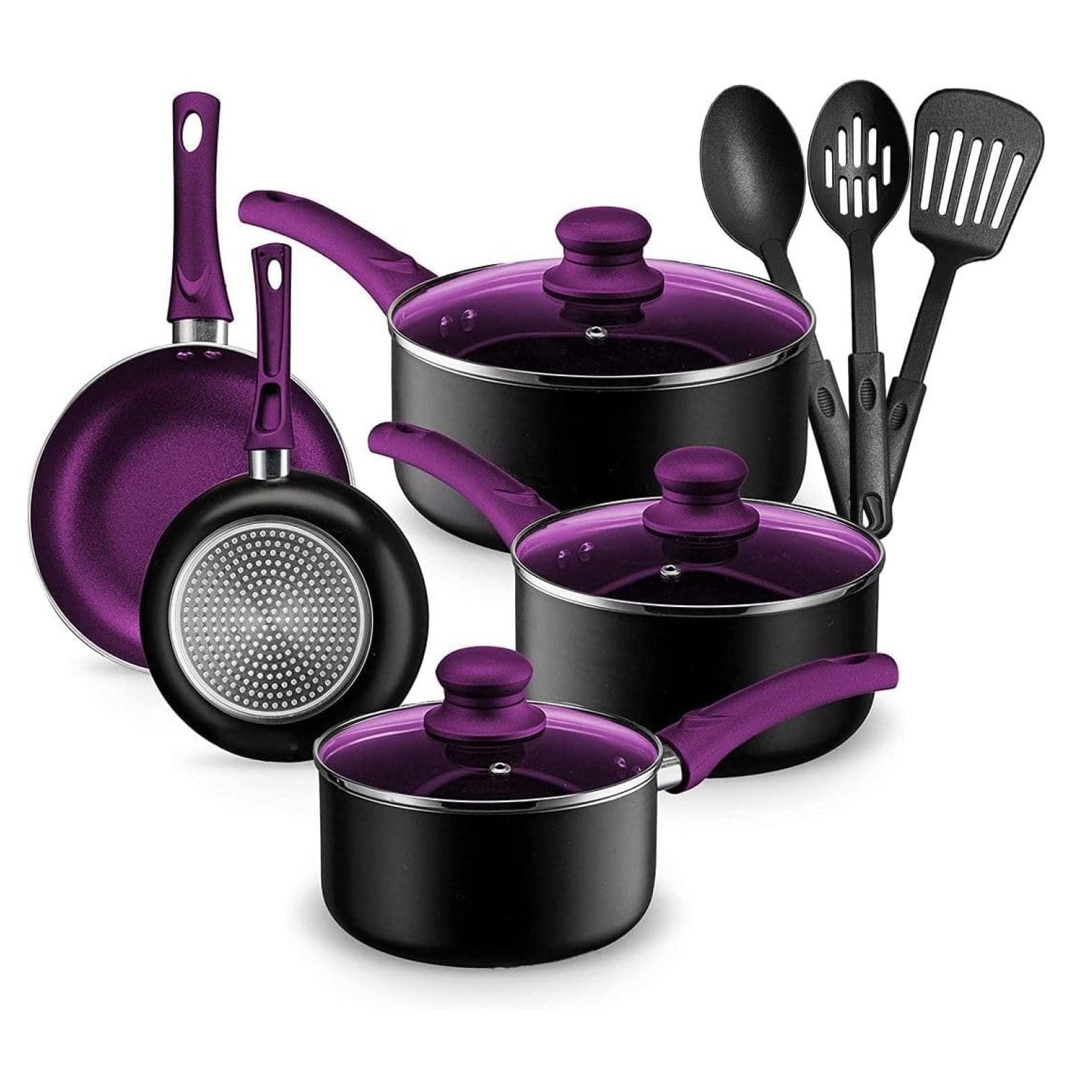 TiaGOC Pots And Pans Set Kitchen Cookware Sets Nonstick Aluminum ...