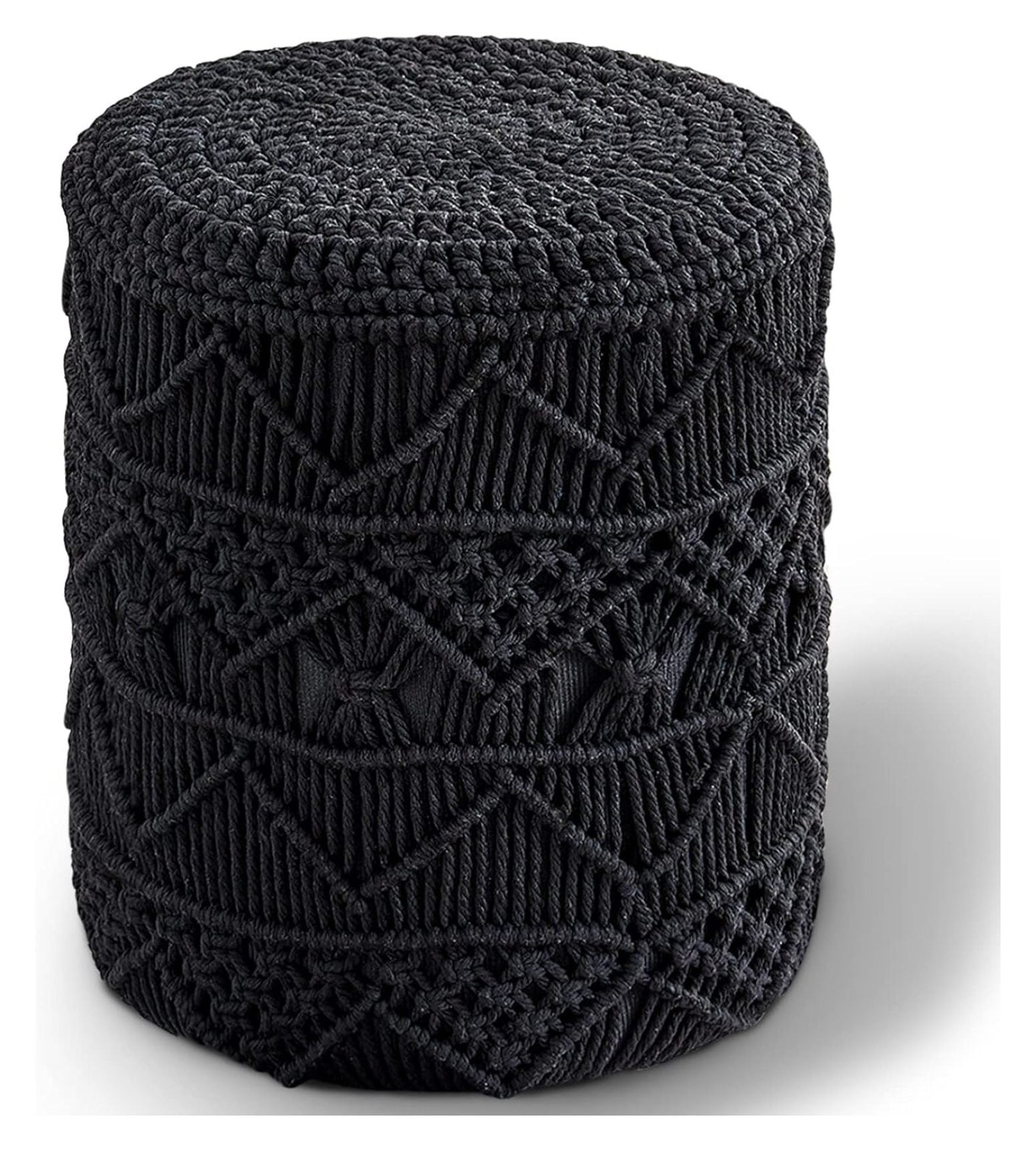 TiaGOC Pouf Ottoman, Hand Knitted Cotton Footrest, Boho Decor Knit ...