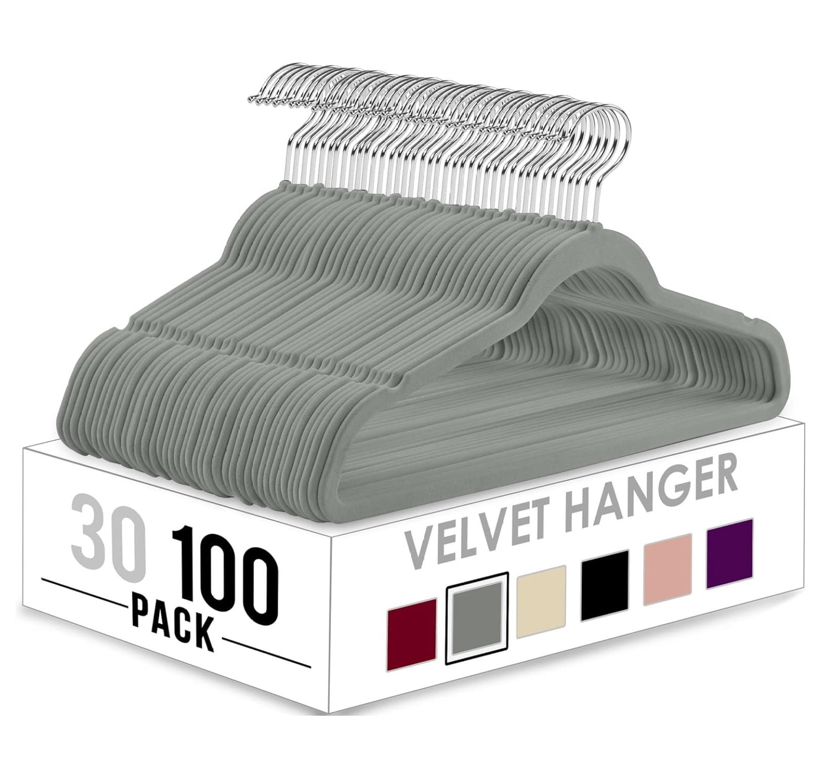 TiaGOC Premium Velvet Hangers 100 Pack - Non-Slip Clothes Hangers ...