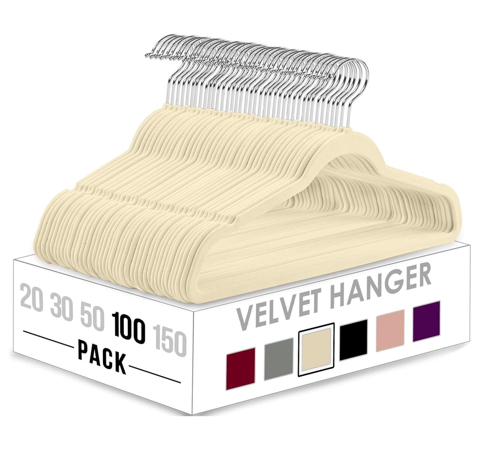 TiaGOC Premium Velvet Hangers 100 Pack - Non-Slip Clothes Hangers ...
