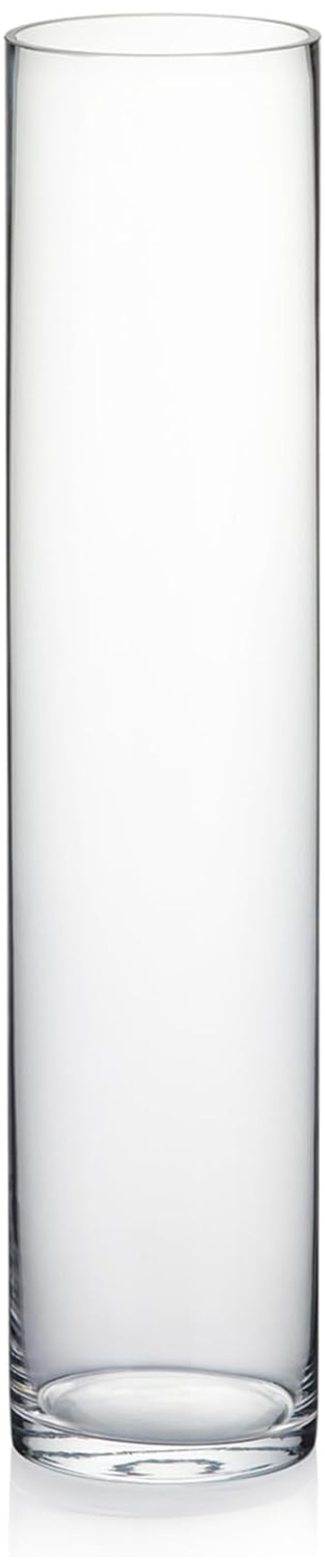 TiaGOC Quality Thick Weighted Tall Clear Cylinder Glass Vases, 4" W x ...
