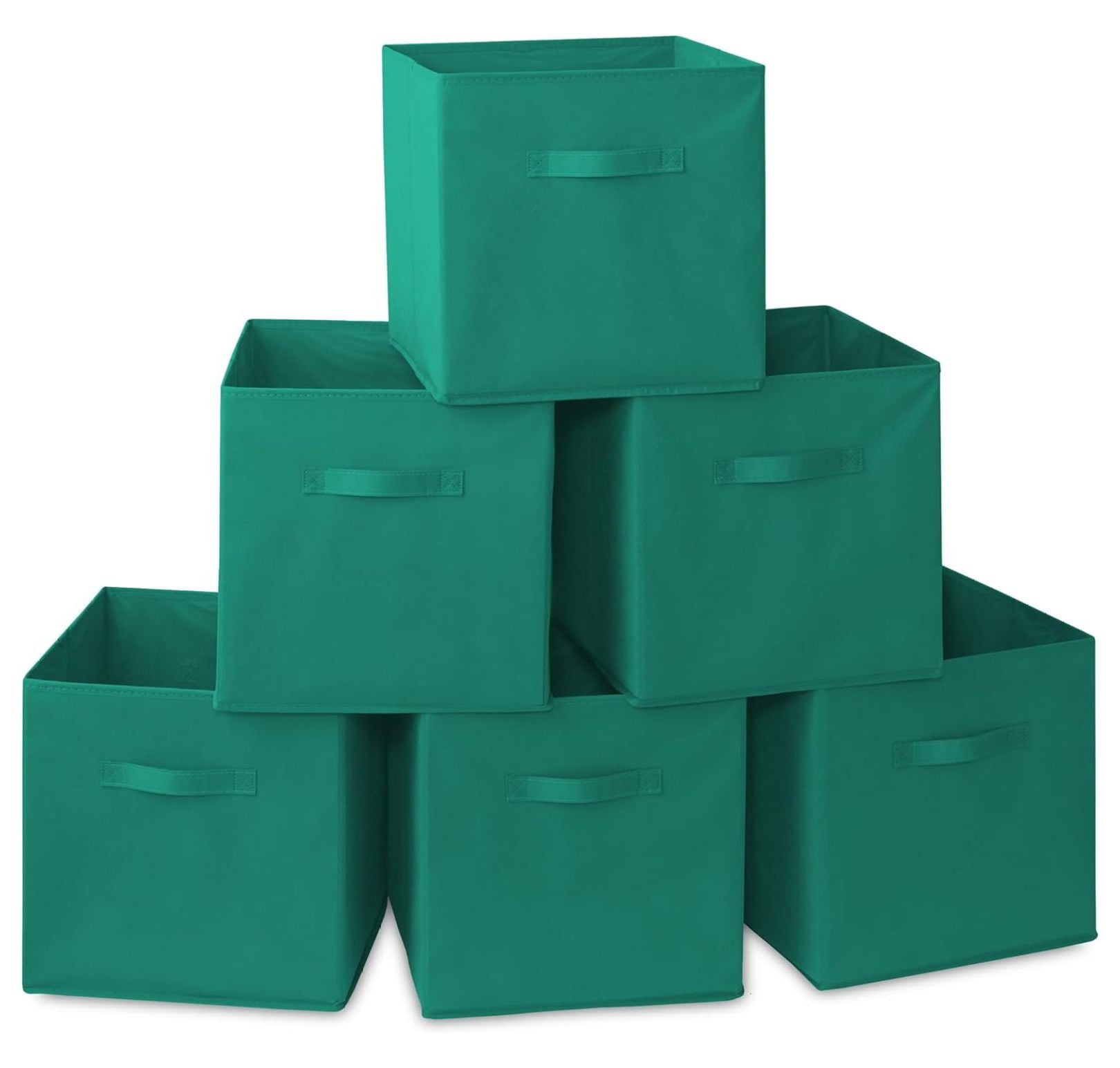 Tiagoc Set Of 6 Collapsible Fabric Cube Storage Bins Teal 13