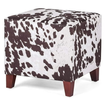 Tia Velvet Storage Ottoman, Milk Cow - Walmart.com