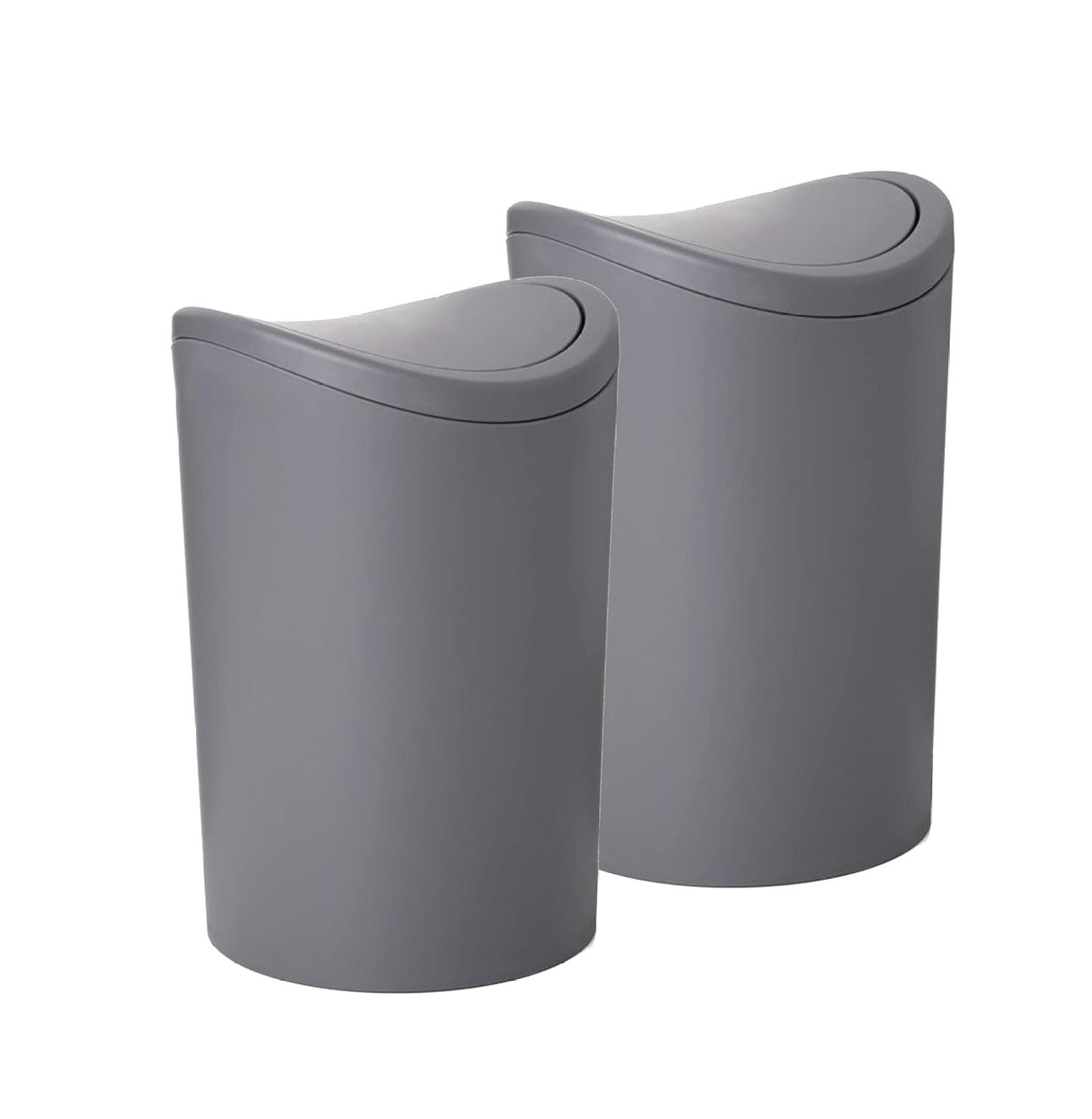 TiaGOC Small Bathroom Trash Can with Lid, Modern Grey Mini Waste Bin ...