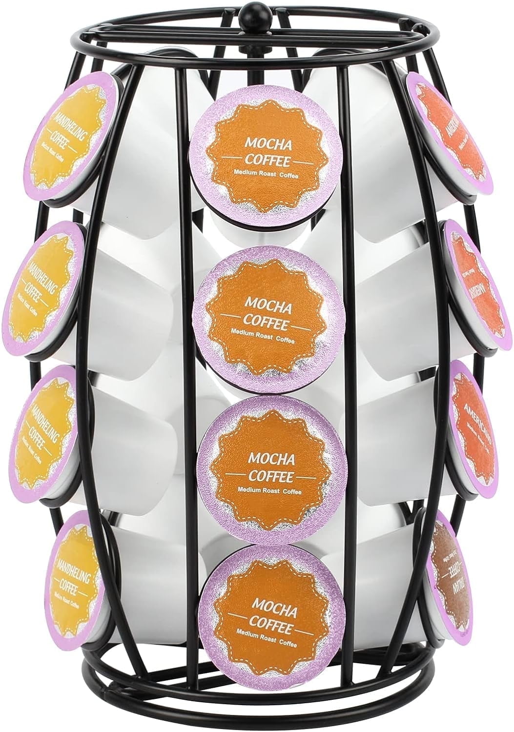 Tiagowell Small K Cup Holder, Carousel Coffee Pod Storage Rack, Holds ...
