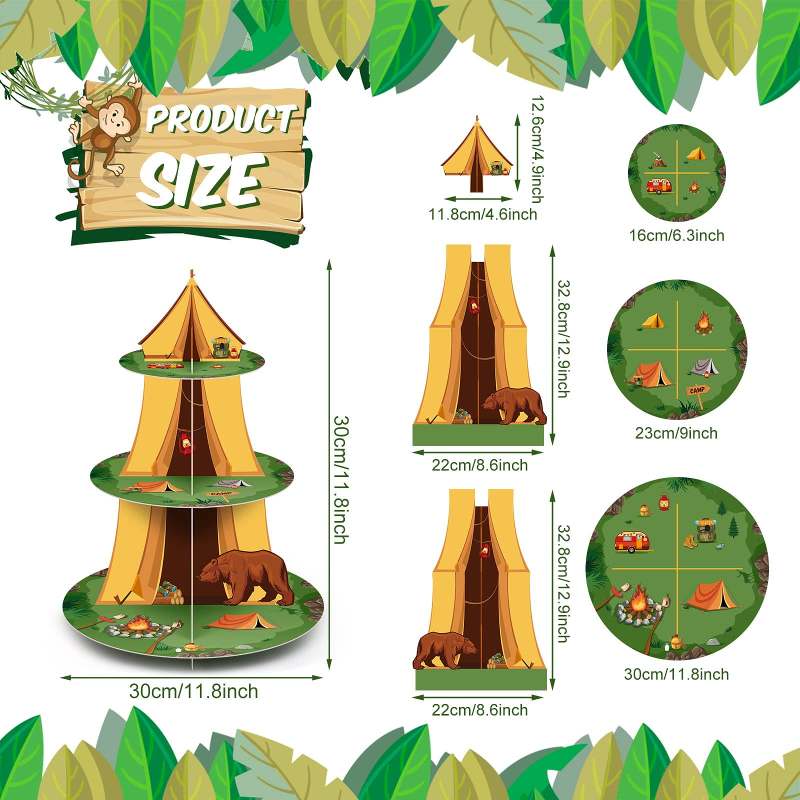 Tiamon 3 Tier AJH3 Cupcake Stand Party Decorations Themed Cupcake ...