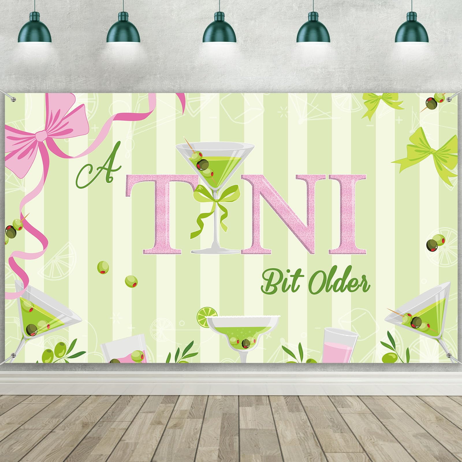 Tiamon a TiniTRDN Bit Older Party Decorations Martini Bow Backdrop ...