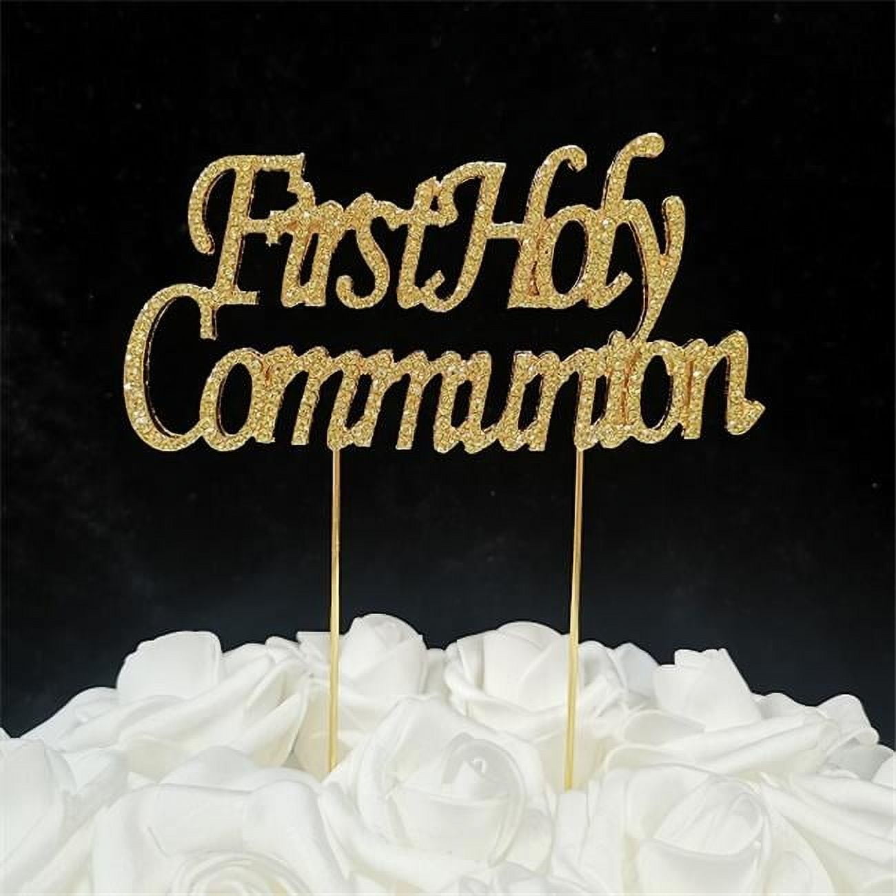 Tian Sweet 33014-FCg 2.2 oz First Holy Communion Cake Topper - Gold ...