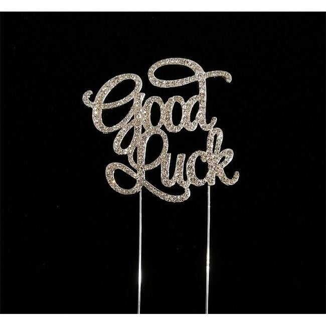 Tian Sweet 33014-GL Good Luck Rhinestone Cake Toppers - Silver ...