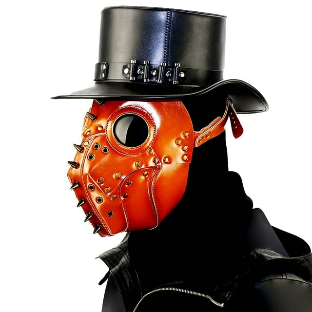 Tianzhih Halloween Masks For Adults Halloween Pu Leather Plague Doctor