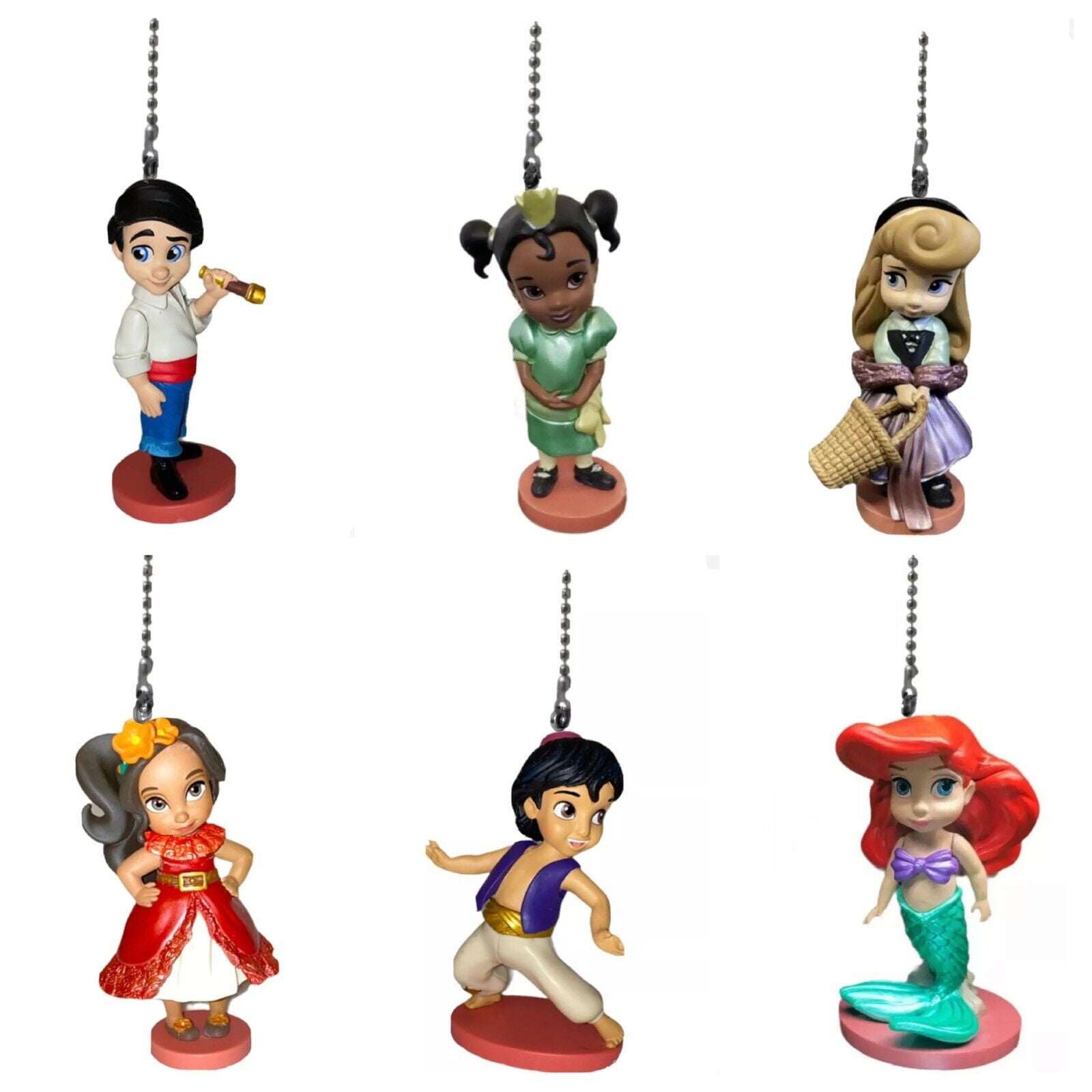 Tiana Ariel Aurora Aladdin Elena Eric Toddler Animator Fan Lamp Pull ...