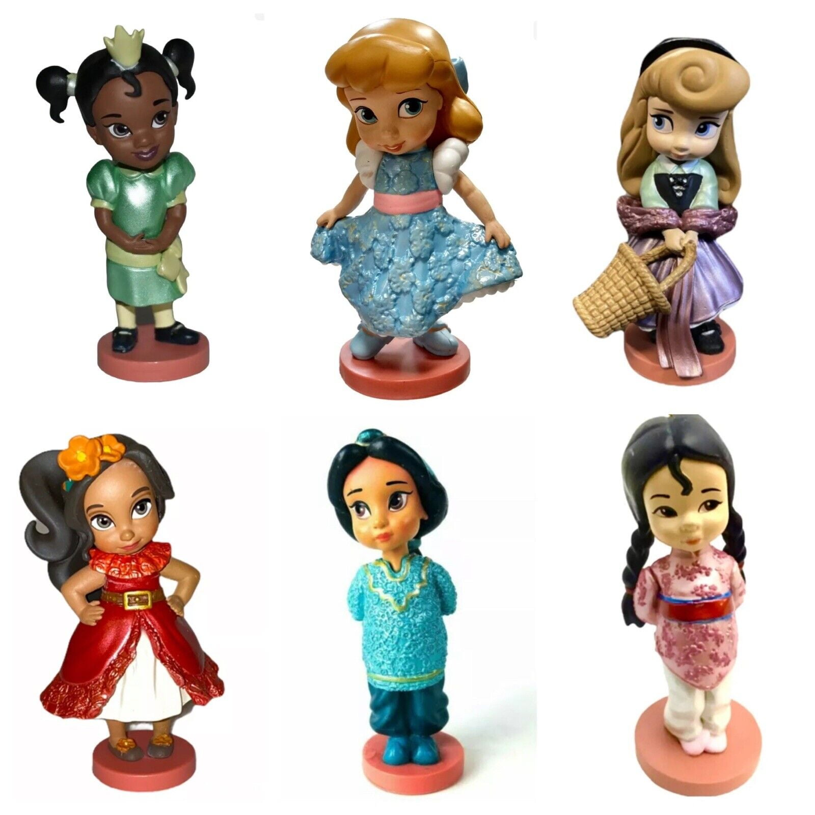 Tiana Elena Aurora Mulan Cinderella Jasmine 6Toddler Animator Cake ...