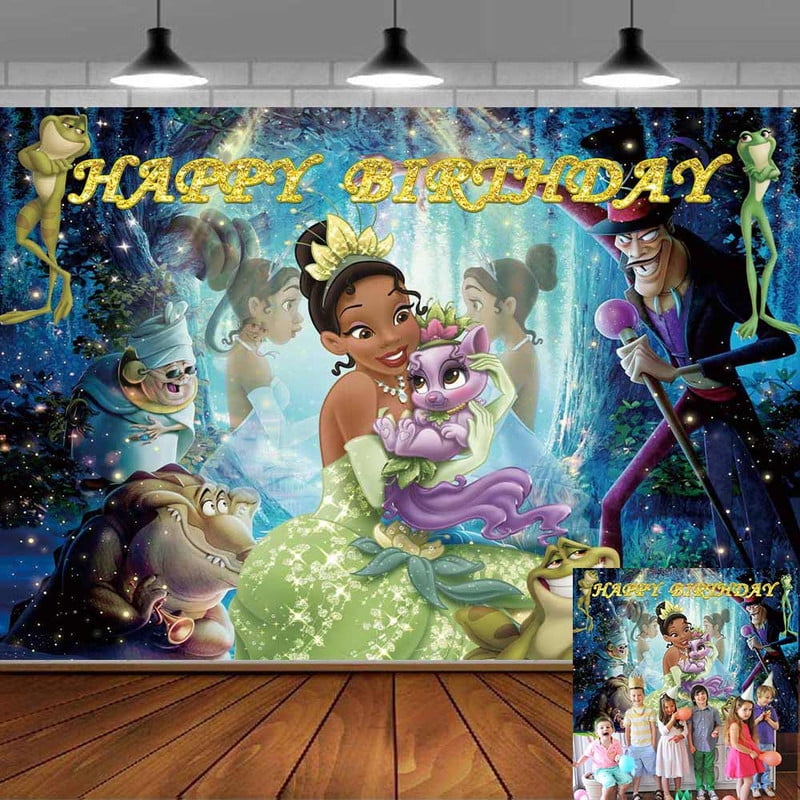 Tiana Frog Princess Backdrop Banner Party Supplies Post Birthday ...