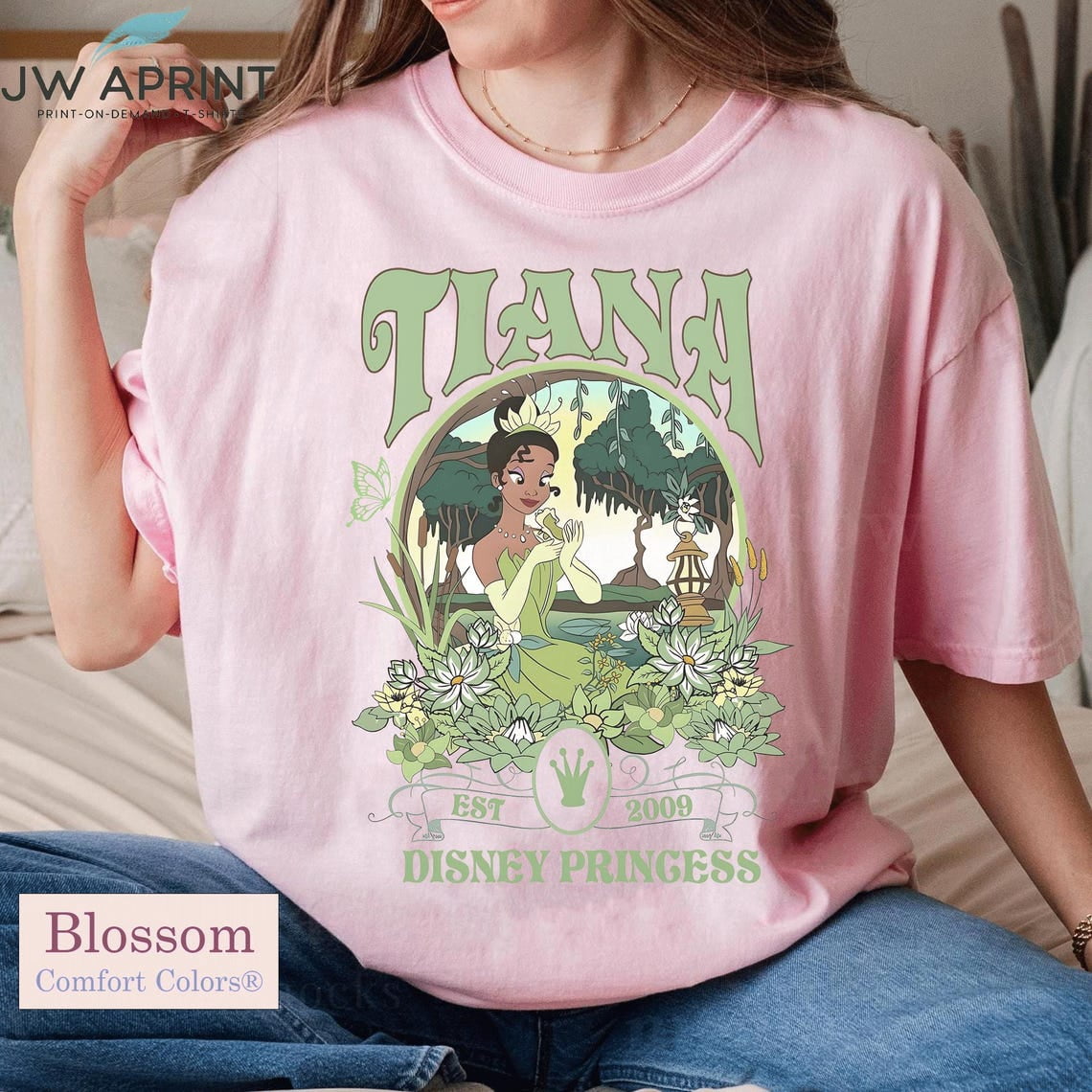 Tiana Princess T-Shirt, Classic Disney Princess and the Frog Tee, Retro ...
