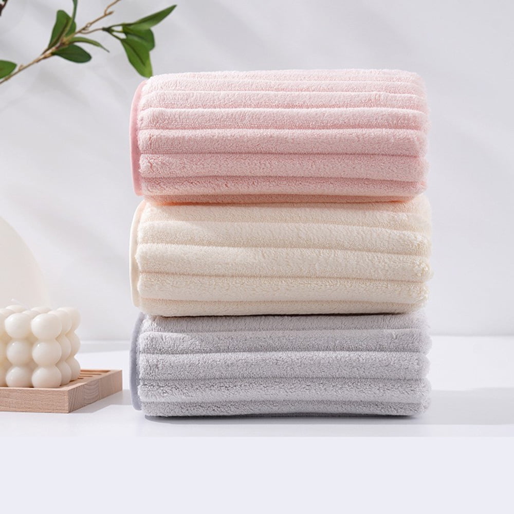 Tianherq 3 Pcs Flannel Fuzzy Bath Towels Set, Large Face Towel for ...