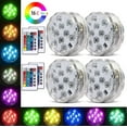 Tianherq 4 Pack 16 Colors Changing Submersible LED Lights with 4 Remote Contrllers, LEDs Pool ...