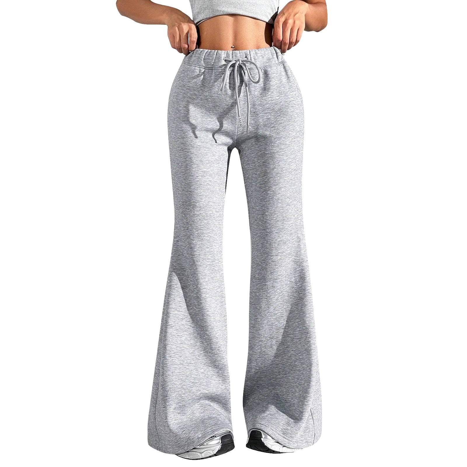 Tianiyouqing Women's Flare Sweatpants Summer Elastic Waist Drawstring ...