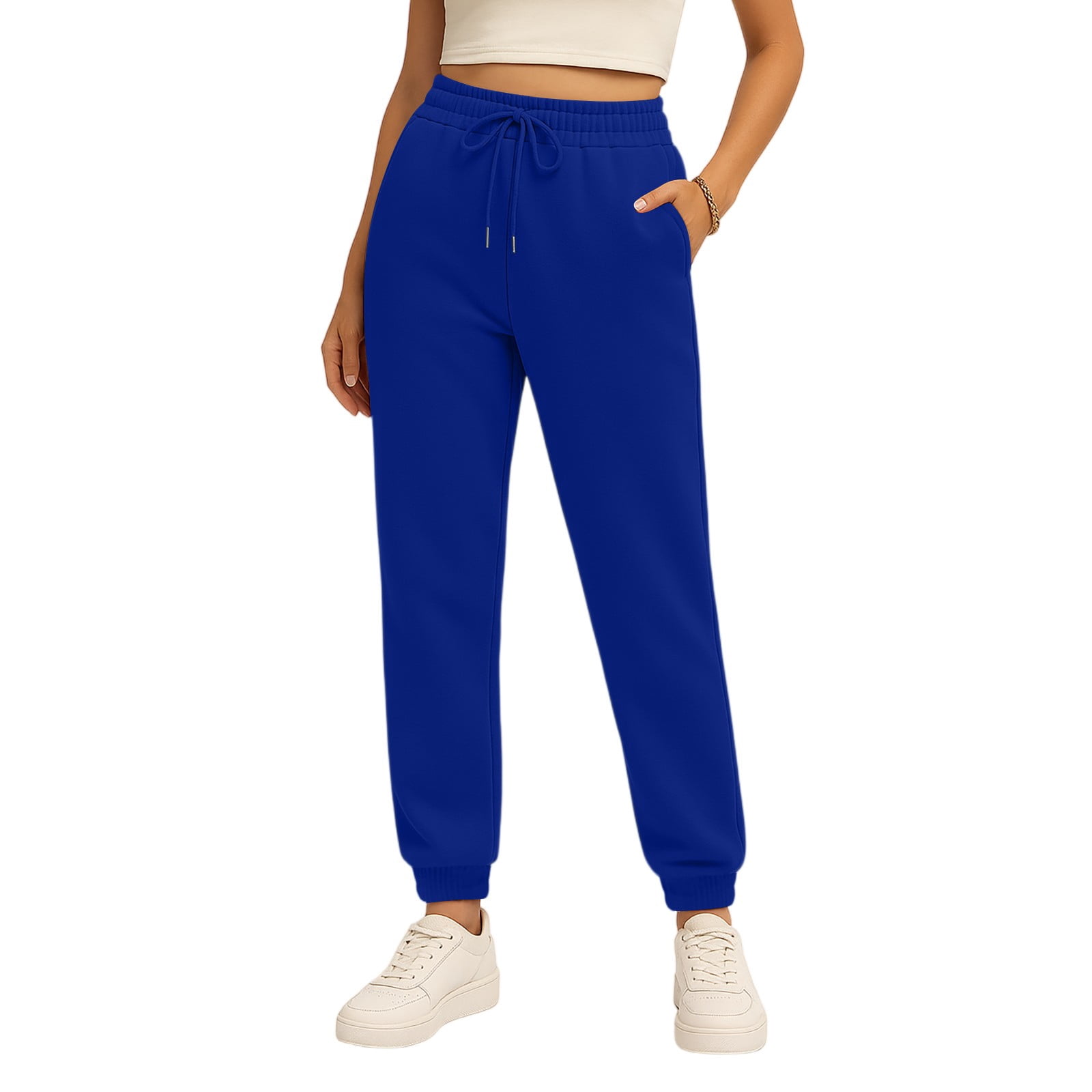 Tianiyouqing Womens Dressy Sweatpants Fleece Lined Drawstring High ...