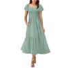 Tianiyouqing Womens Elegant Dresses Oversized A Line Square Neck Ruffle ...