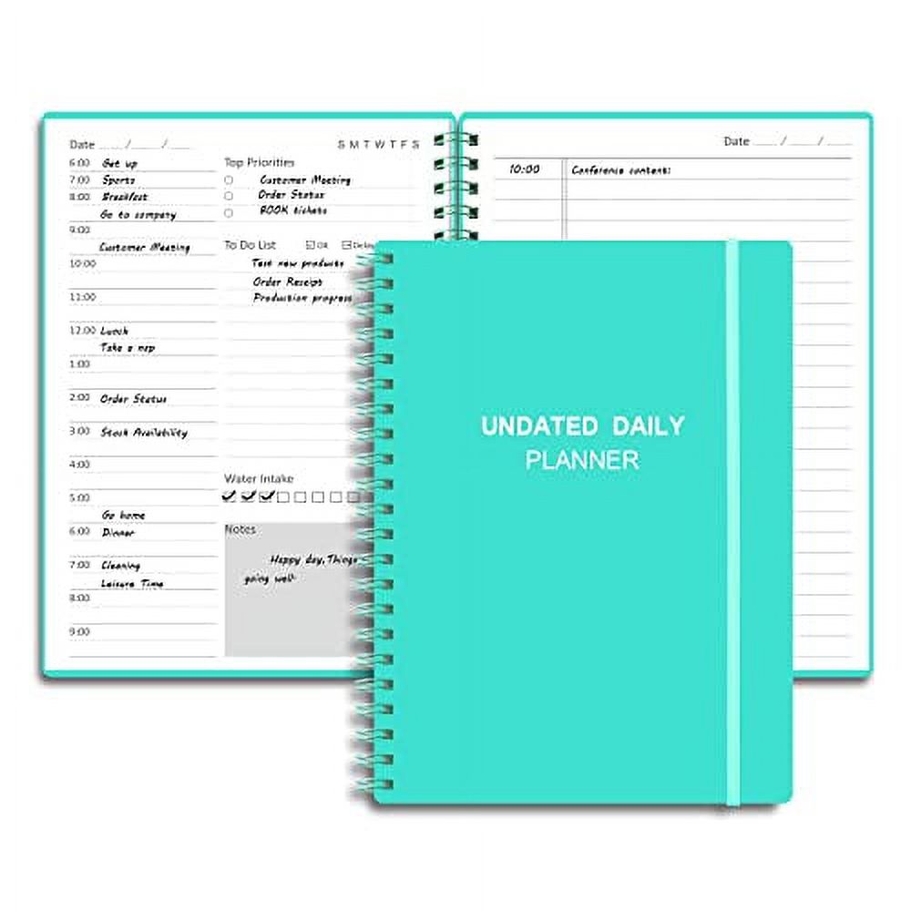 Tiankool Undated Daily Planner - Undated Planner with Hourly Schedules ...