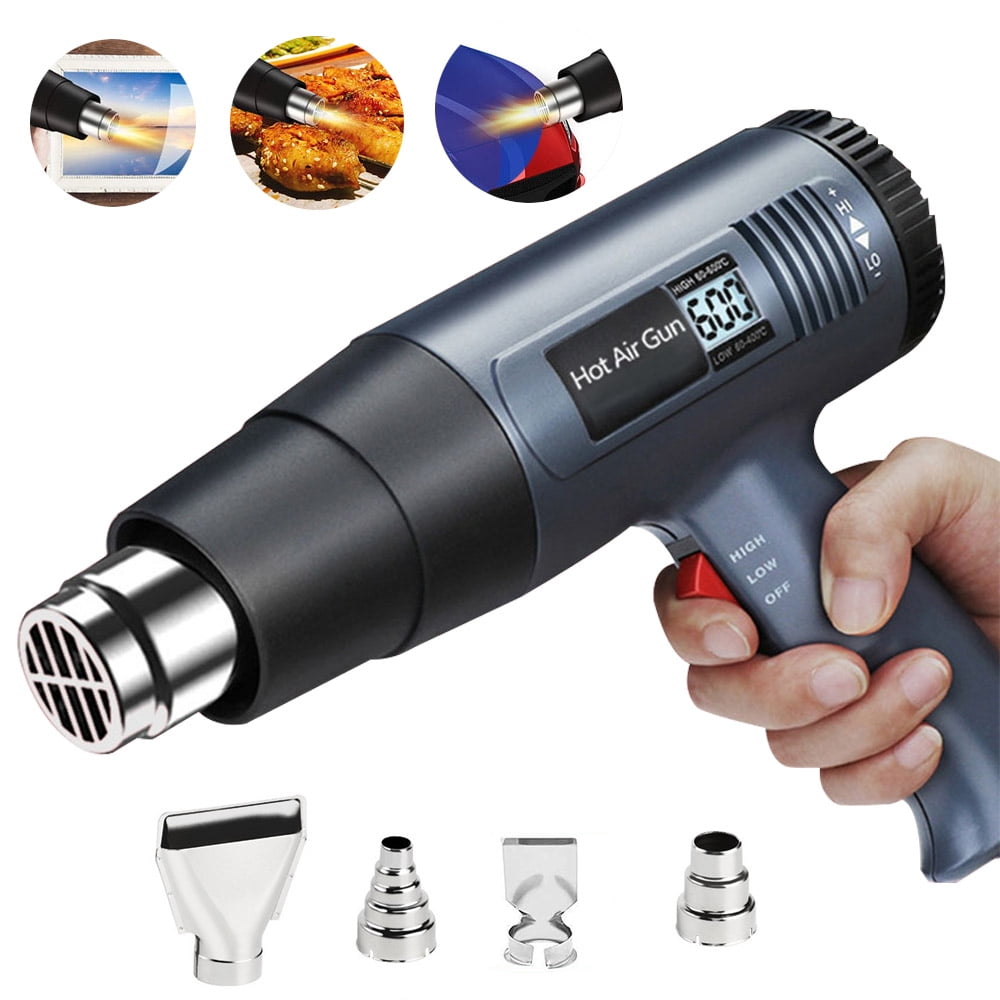 Tianlaimei 2000W Corded Heat Gun, 140℉~1112℉ Fast Heating, with LCD ...