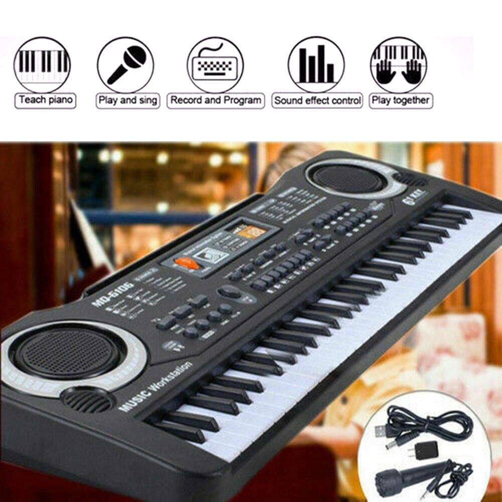 Tianlaimei 61 Key Portable Electronic Music Keyboard with Microphone ...