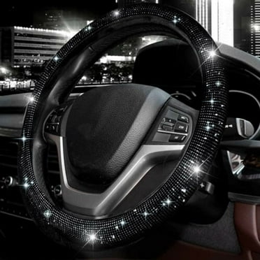 BDK Bling Bling Diamond Leather Steering Wheel Cover with 9 Rows ...